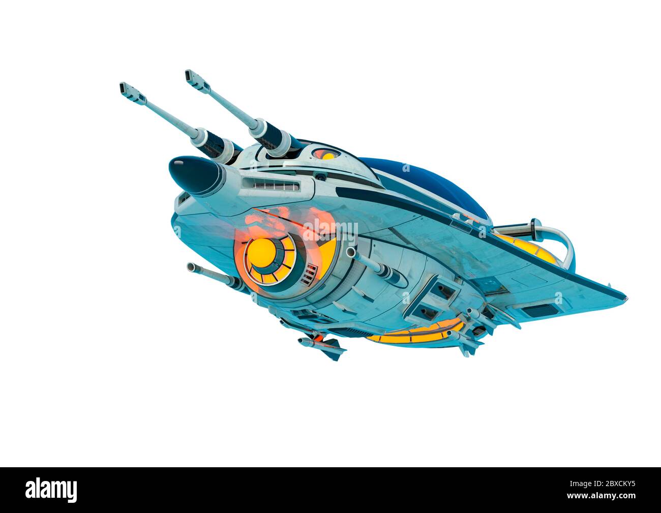 small space ship in a white background . This small space ship in ...