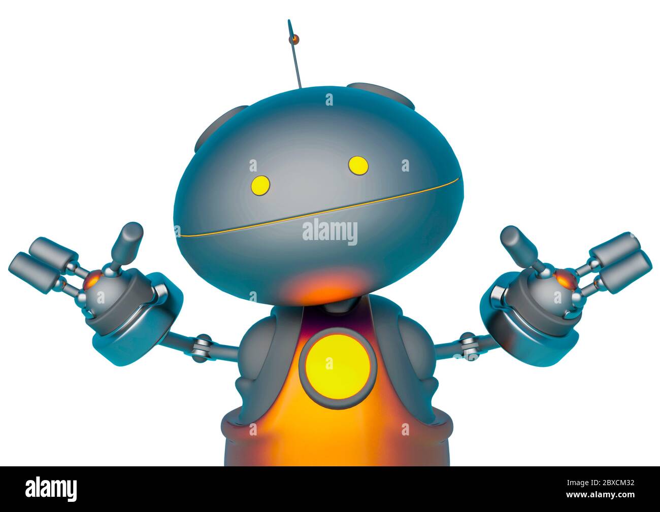 mini bot in a white background close up. This robot in clipping path is ...