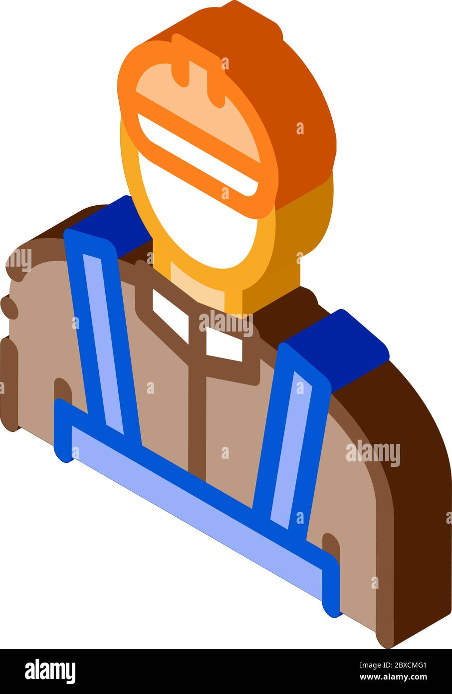 Mason Worker Isometric Icon Vector Illustration Stock Vector Image ...