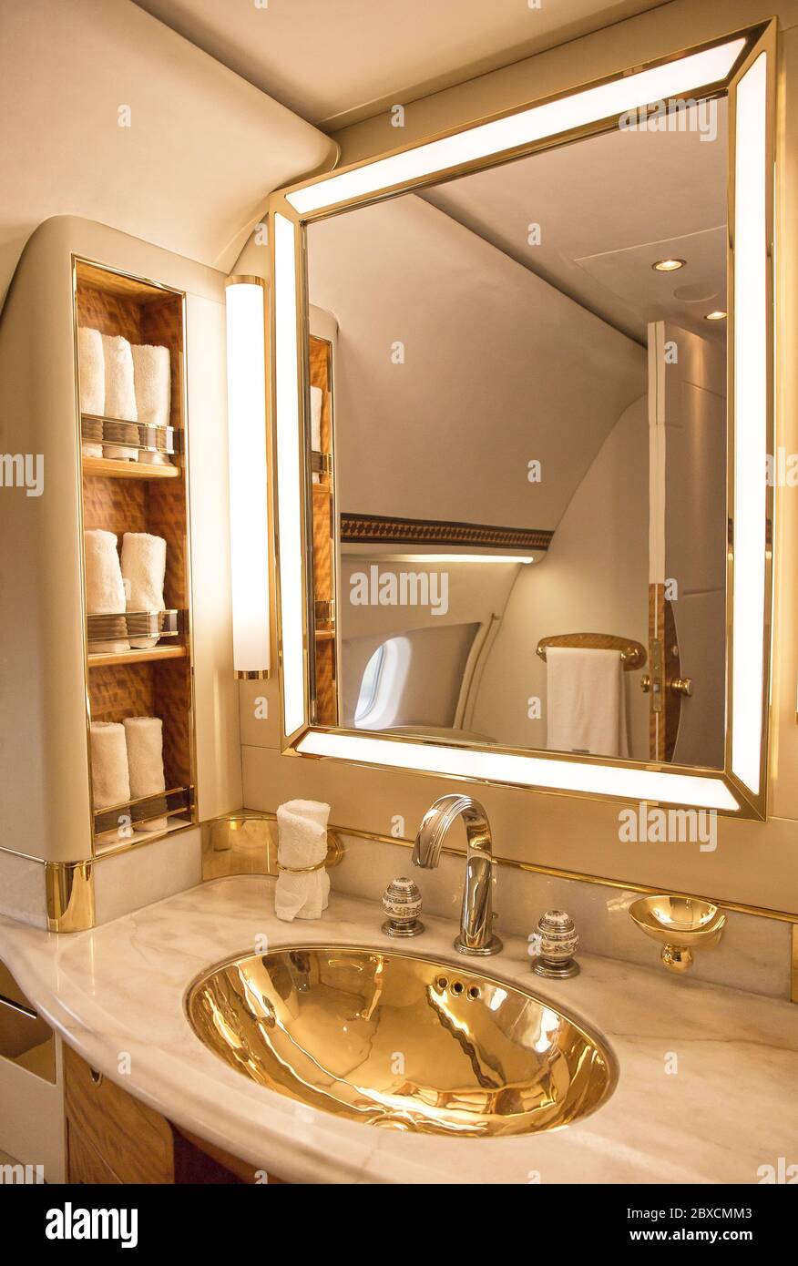 Private Jet Interior Bathroom