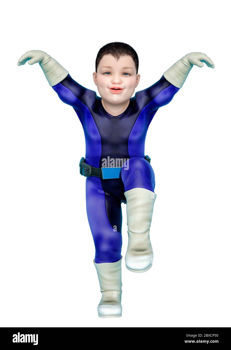 super baby doing a karate pose in white background. This baby in ...