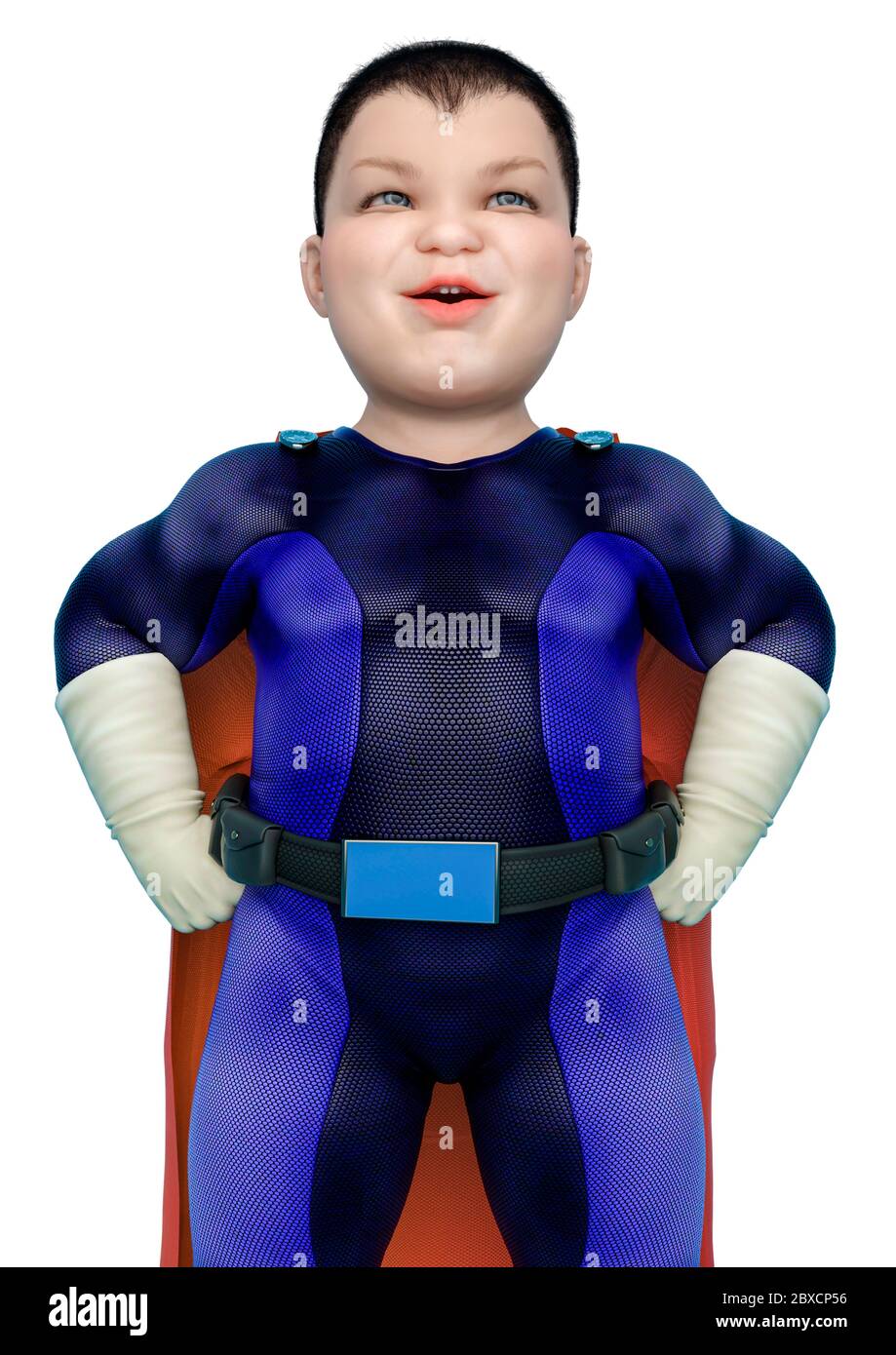 ssuper baby doing a power pose in white background. This baby in ...