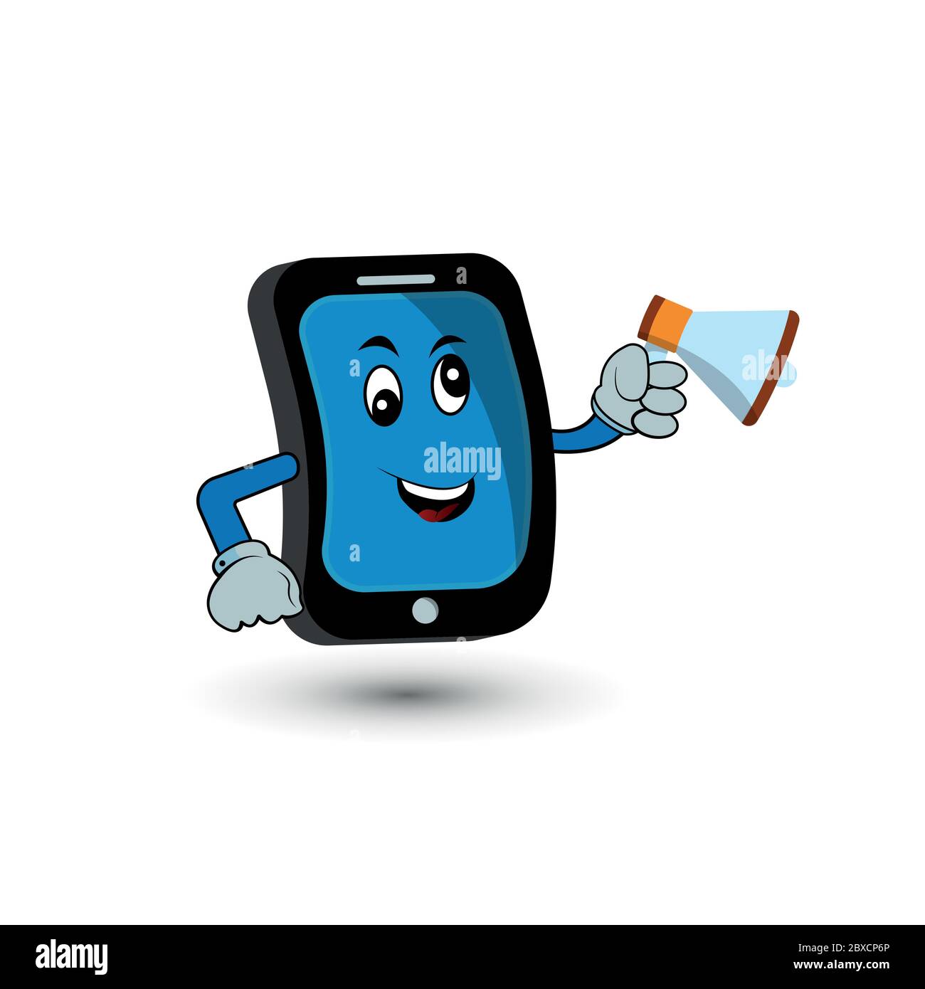 Cartoon mobile phone mascot. Design vector illustration Stock Vector ...