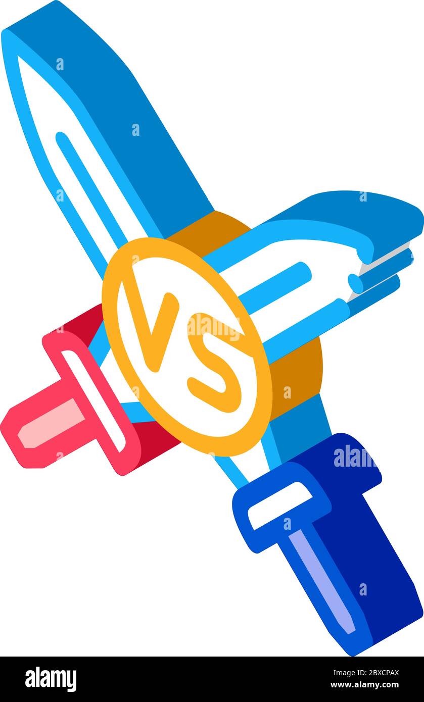 Sword Battle Isometric Icon Vector Illustration Stock Vector Image ...