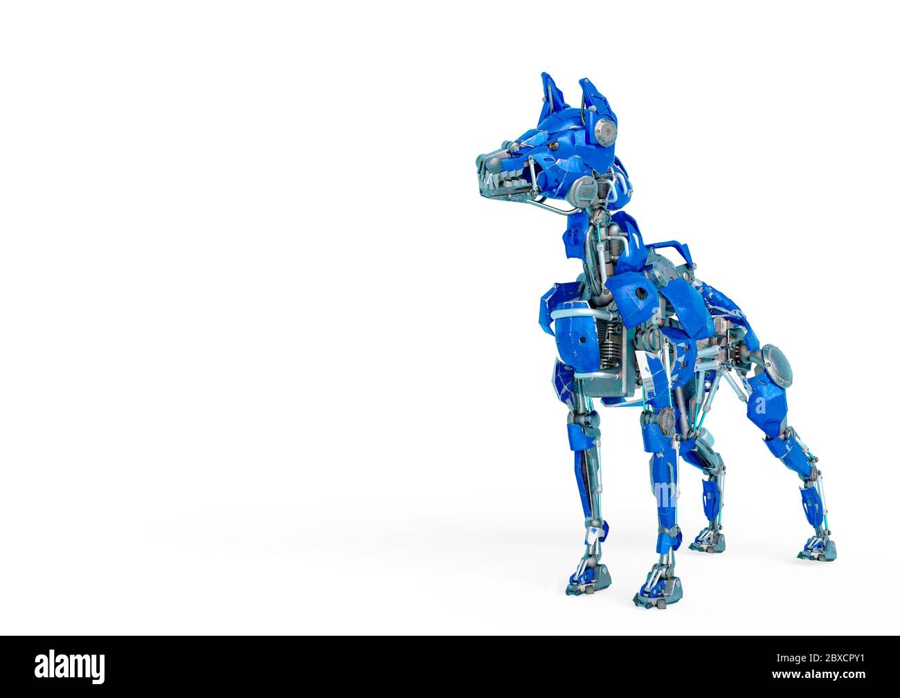 guard dog robot is a security system in a white background, will put ...