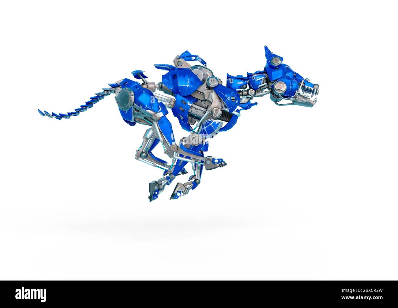 guard dog robot is a security system in a white background, will put ...