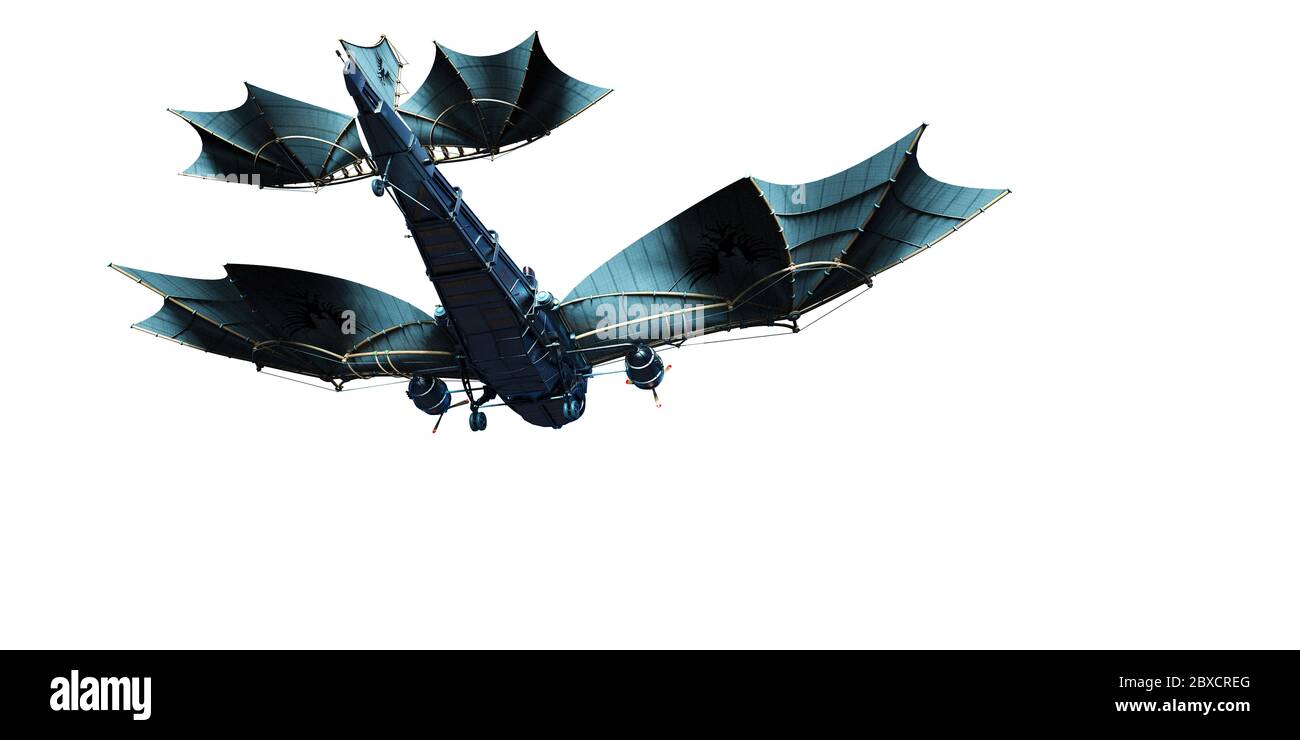 dragon vintage airplane in white background. This old airplane will put ...