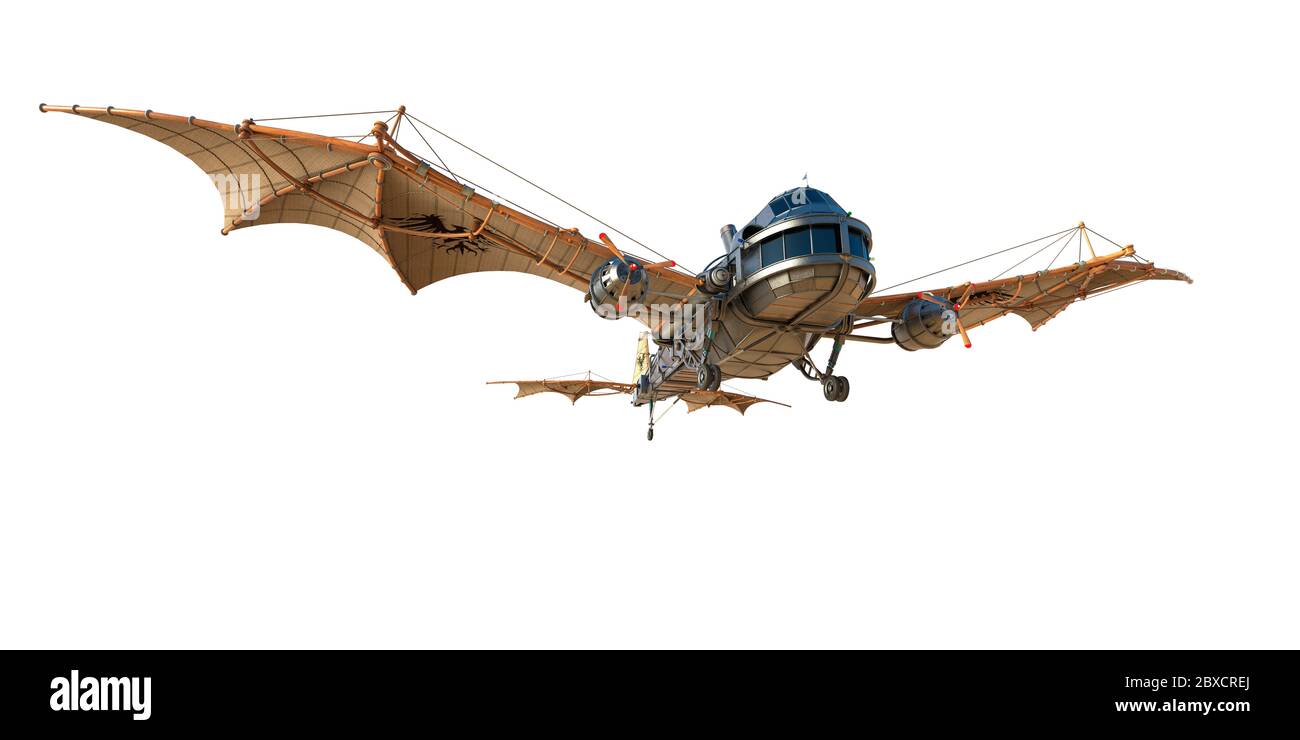 dragon vintage airplane in white background. This old airplane will put ...