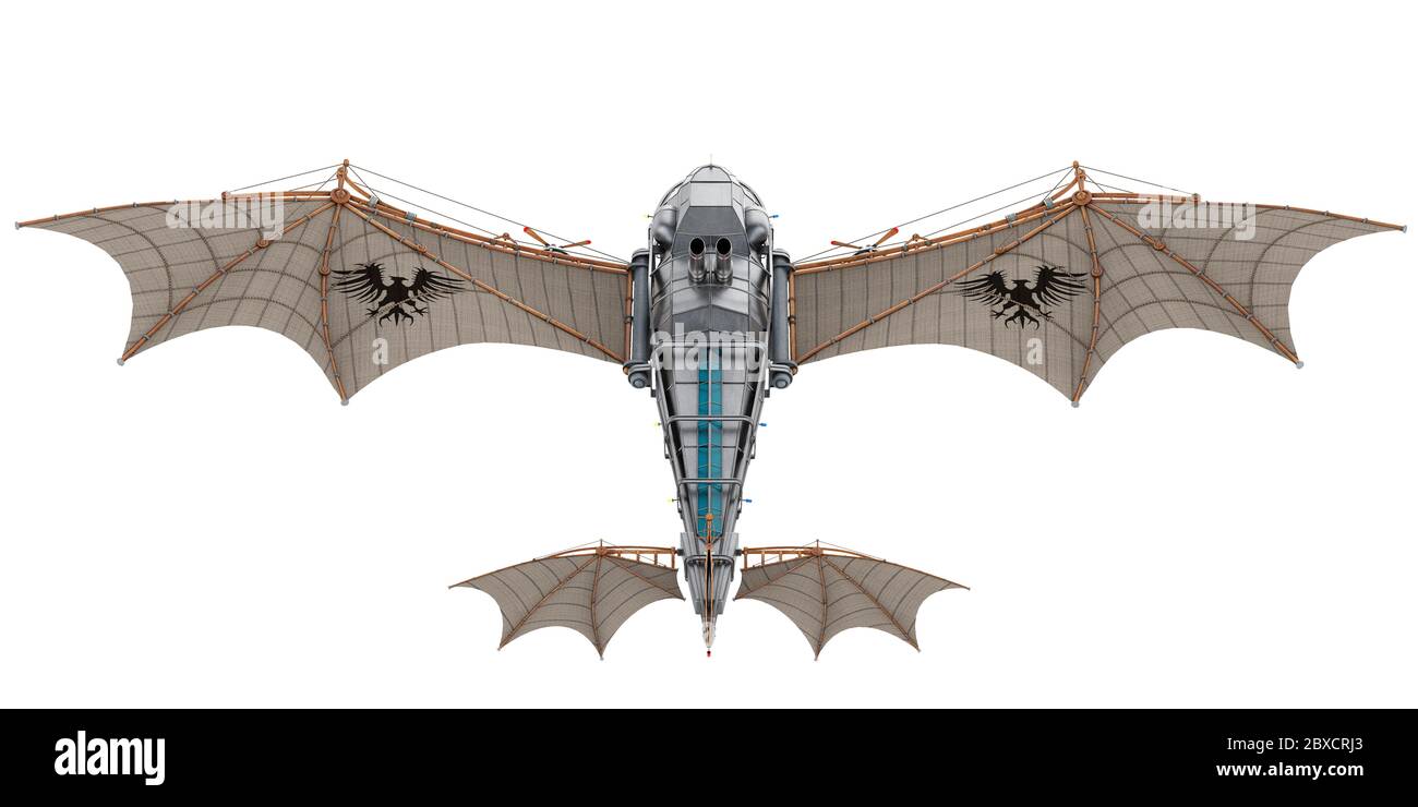 dragon vintage airplane in white background. This old airplane will put ...