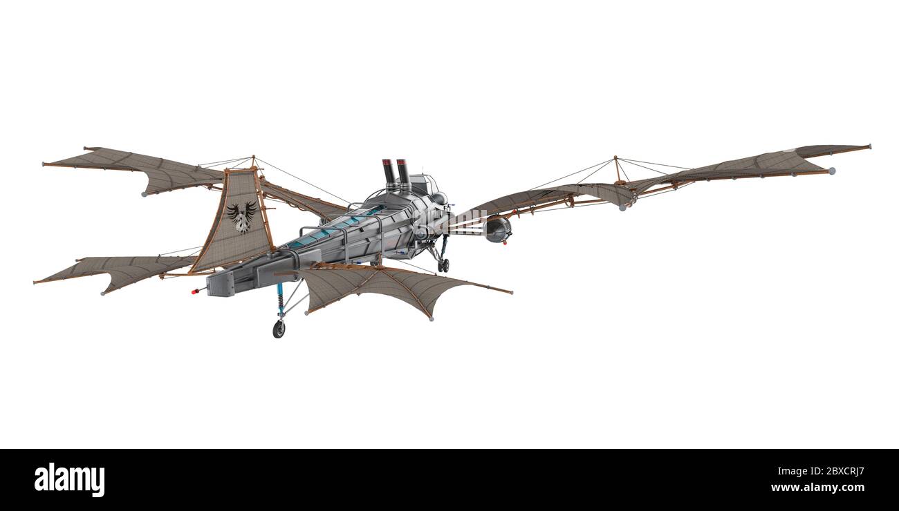 dragon vintage airplane in white background. This old airplane will put ...