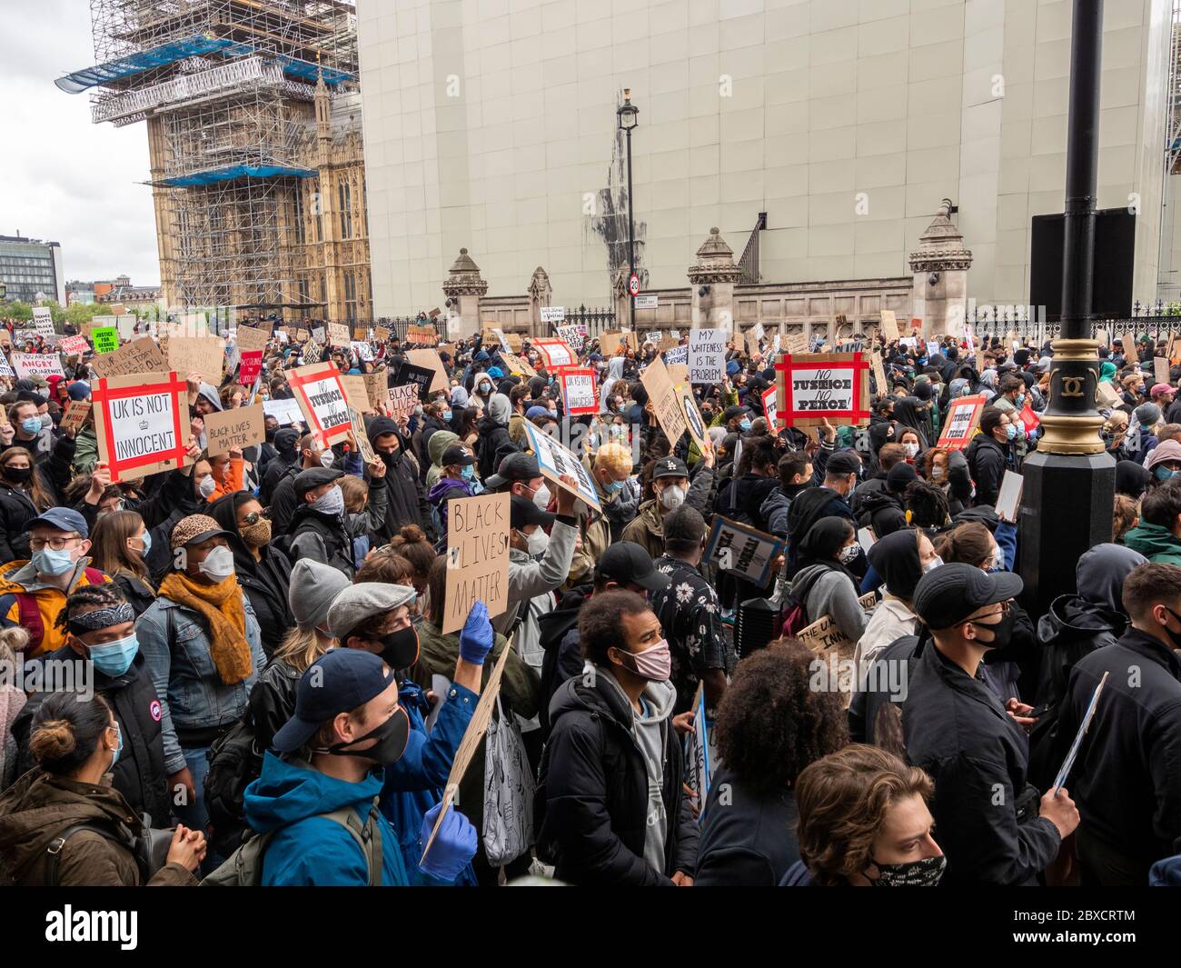 London. UK. June the 6th 2020. BLM protesters during the Black Lives ...