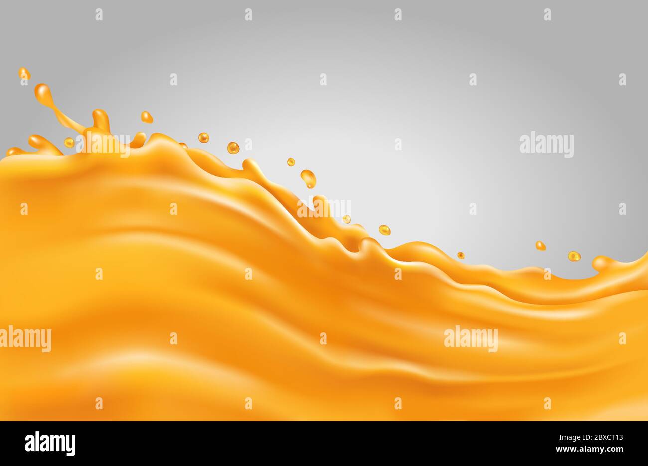 Orange juice splash wave on a gray background Stock Vector Image & Art ...
