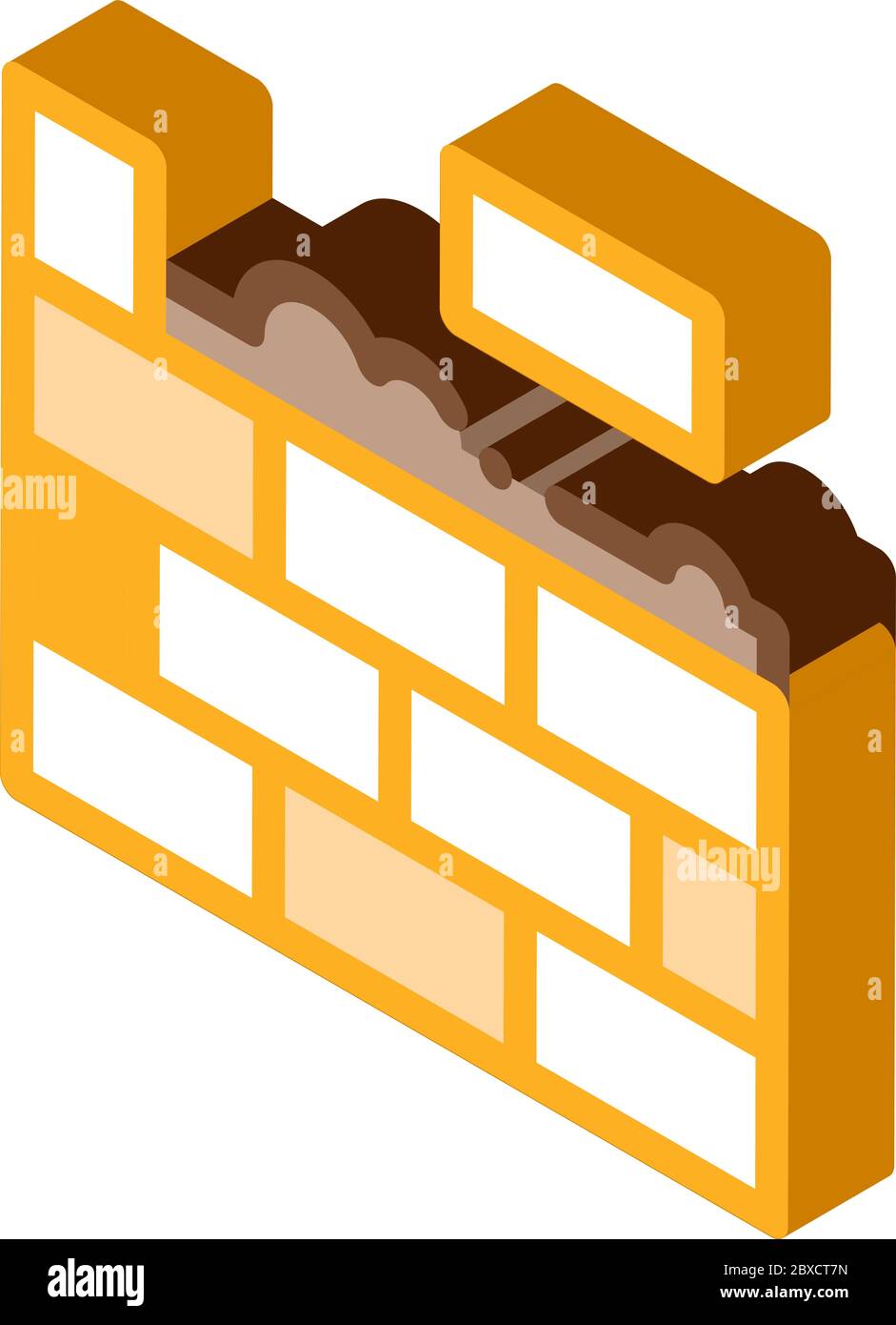 Bricklaying Isometric Icon Vector Illustration Stock Vector Image & Art ...