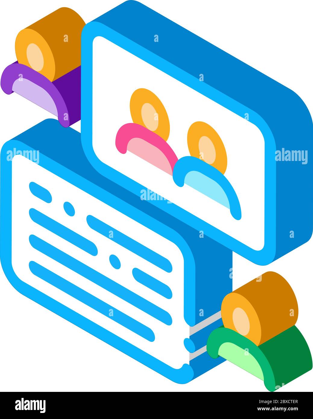 People Discussing Isometric Icon Vector Illustration Stock Vector Image ...