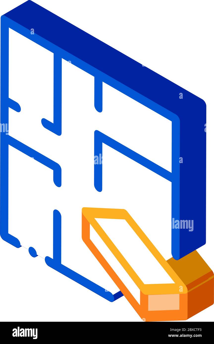 Construct House Isometric Icon Vector Illustration Stock Vector Image ...