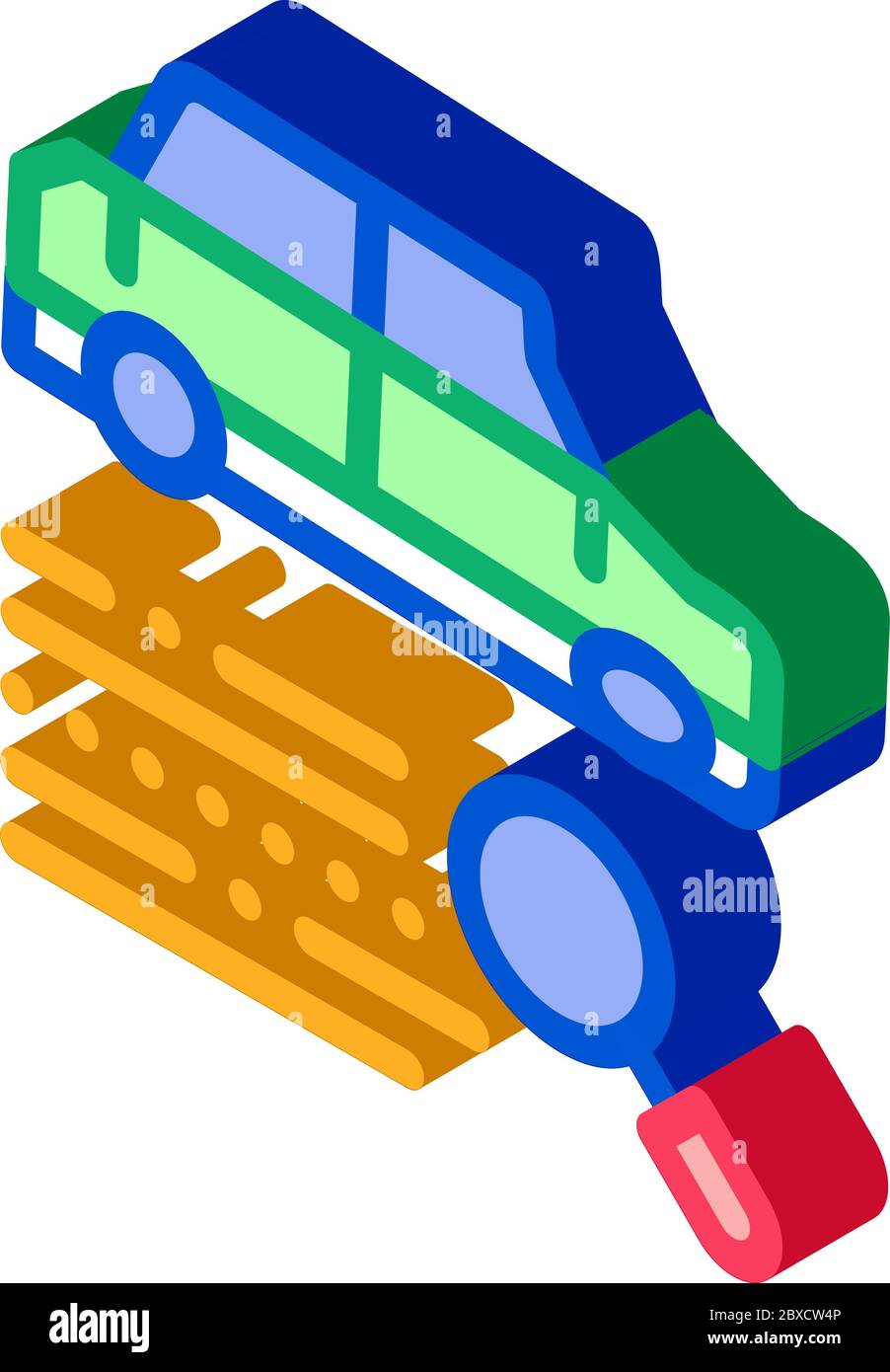 Car Research Isometric Icon Vector Illustration Stock Vector Image ...