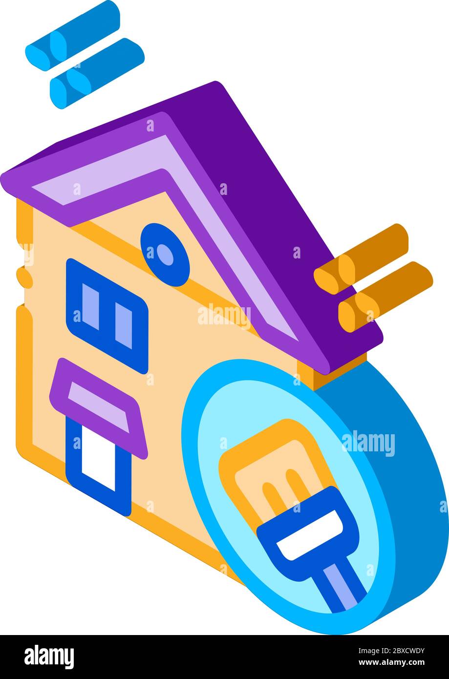 House Cleaning Isometric Icon Vector Illustration Stock Vector Image ...
