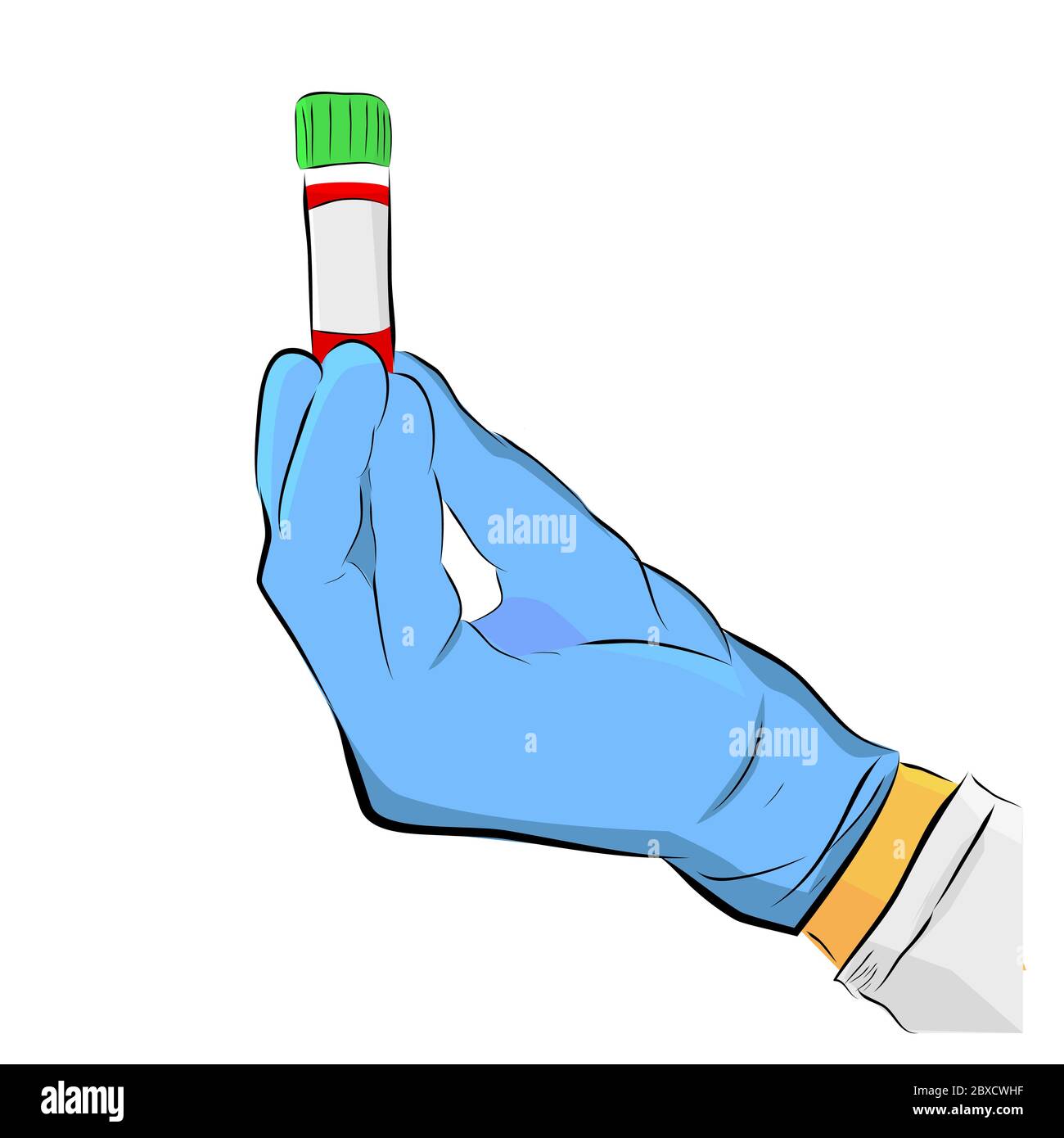 Conceptual Hand Draw Sketch Vector, doctor hand holding plastic testing ...