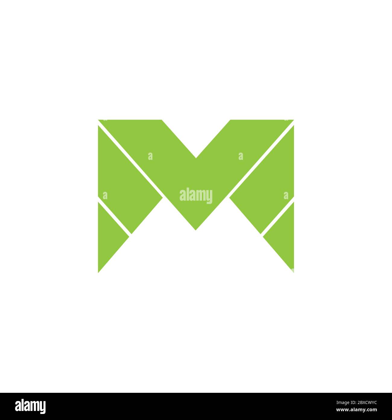 letter m simple geometric paper origami logo vector Stock Vector Image ...