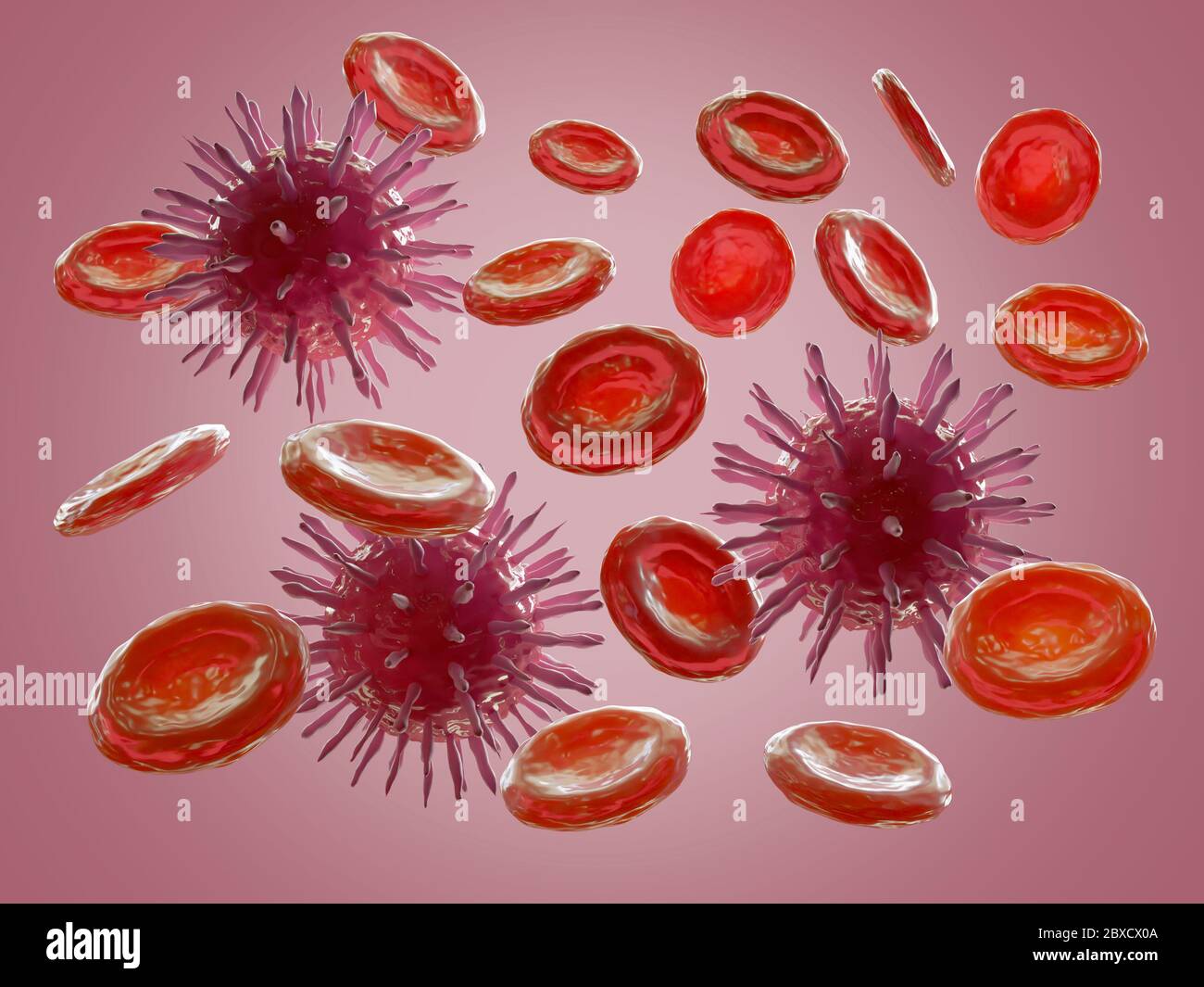 Viruses infect the human body, blood vessel virus. 3d render, 3d ...