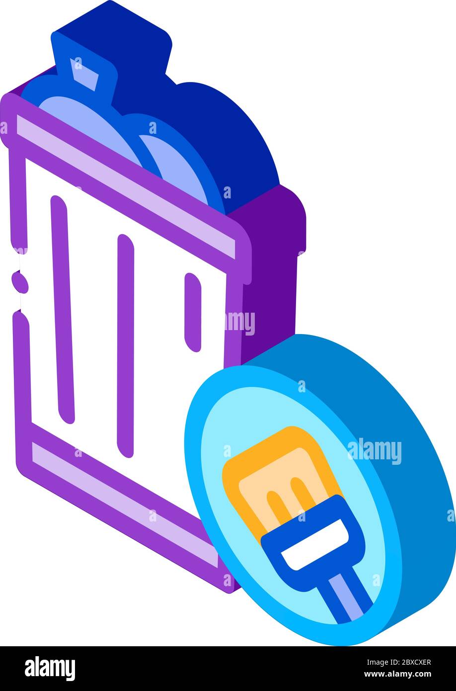 Rubbish Trash Can Isometric Icon Vector Illustration Stock Vector Image ...