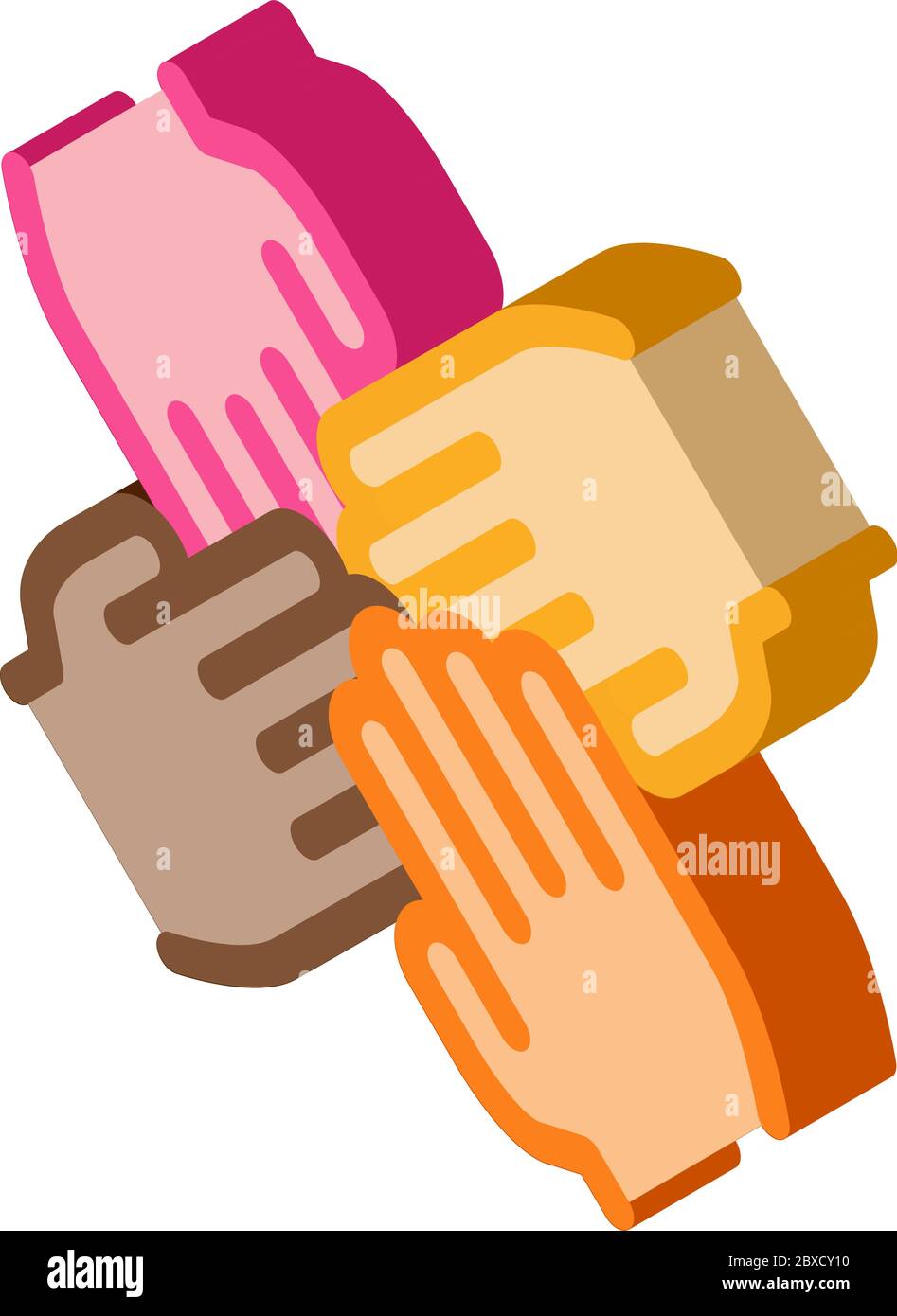 Group Handshake Isometric Icon Vector Illustration Stock Vector Image ...