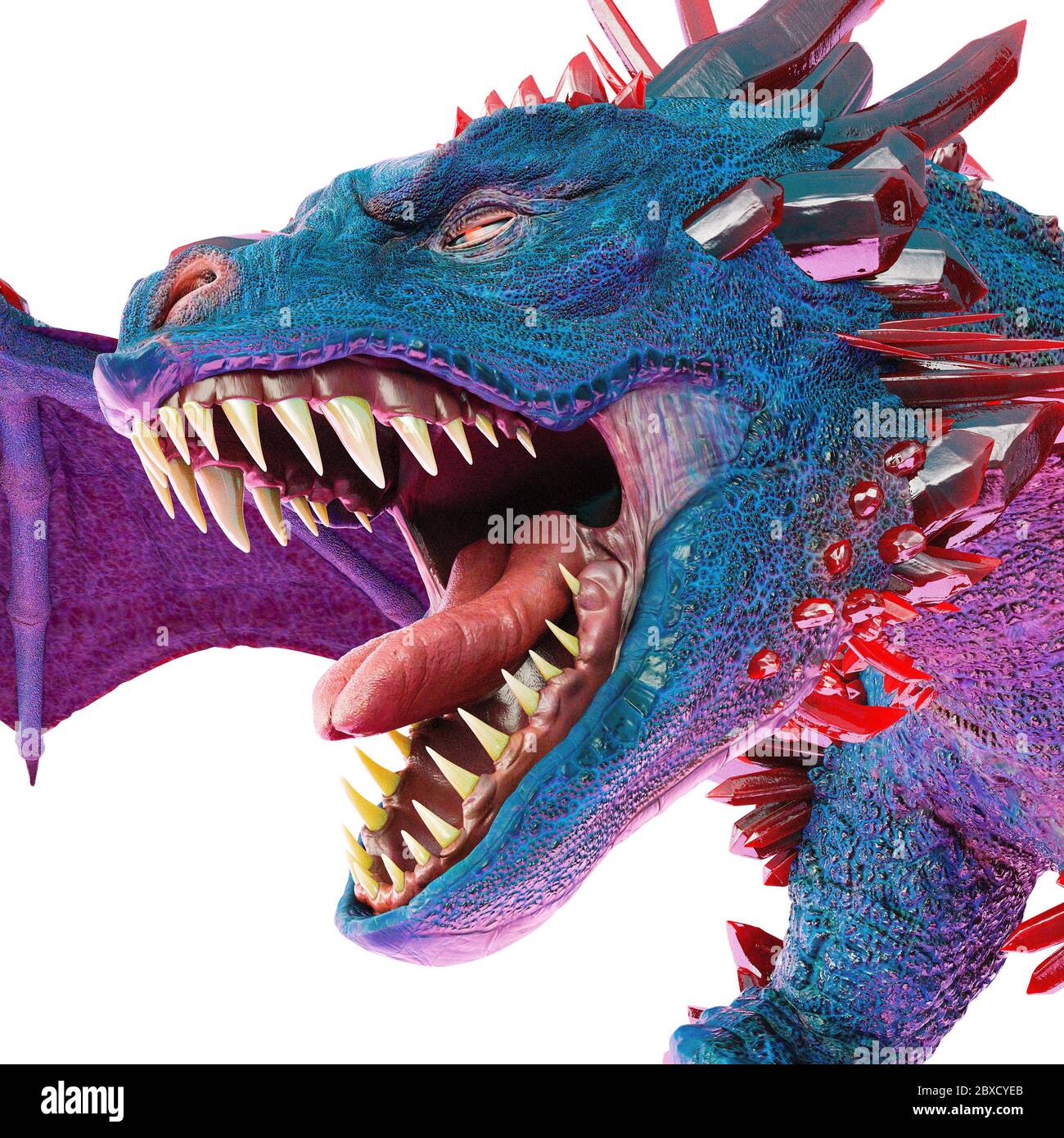 cristal red blue dragon in a white background will put some fun in ...