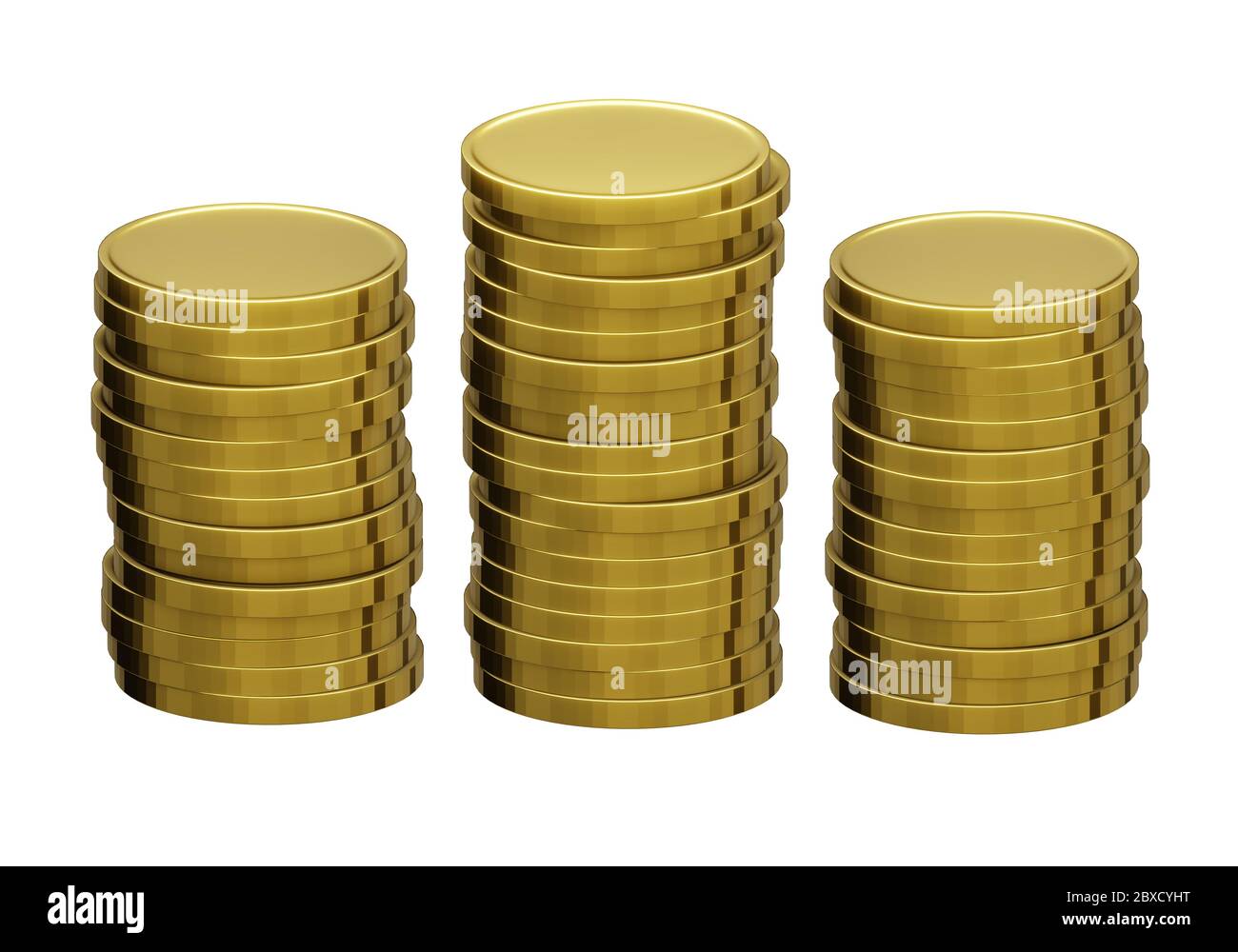 3d render gold coin stack hi-res stock photography and images - Alamy