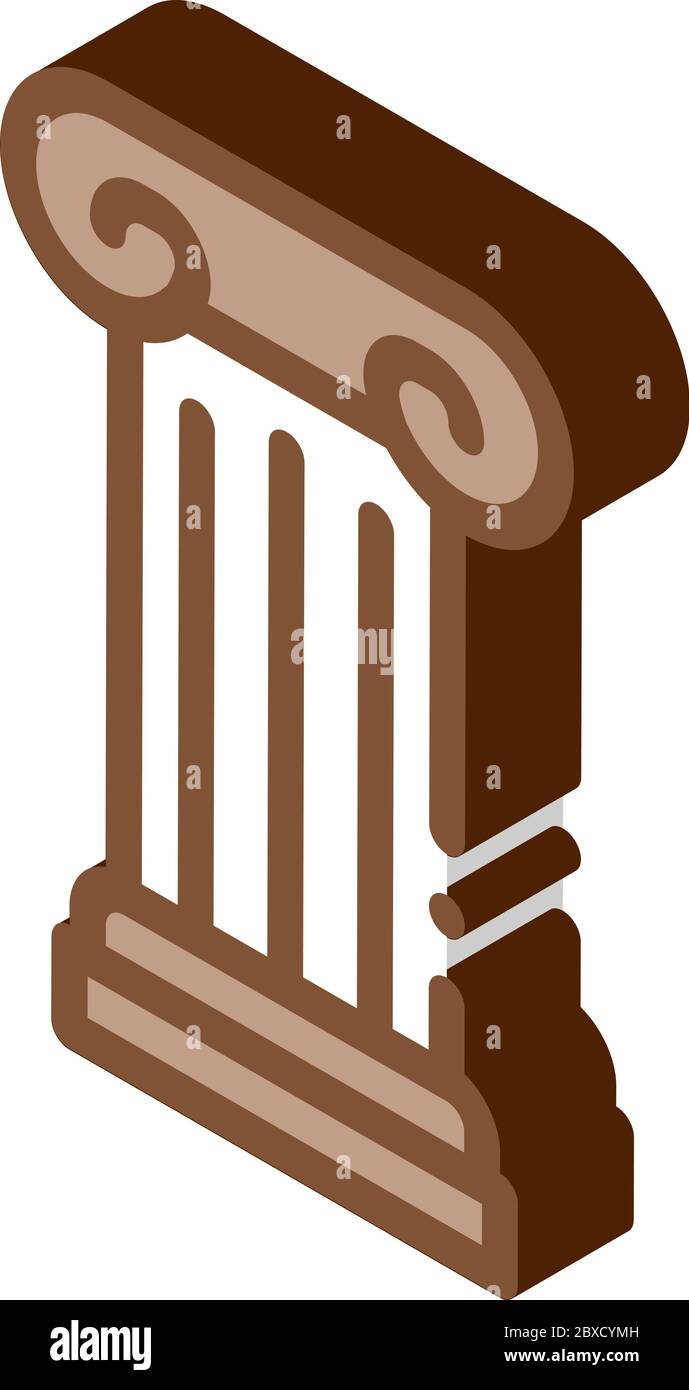 Antique Column Isometric Icon Vector Illustration Stock Vector Image ...