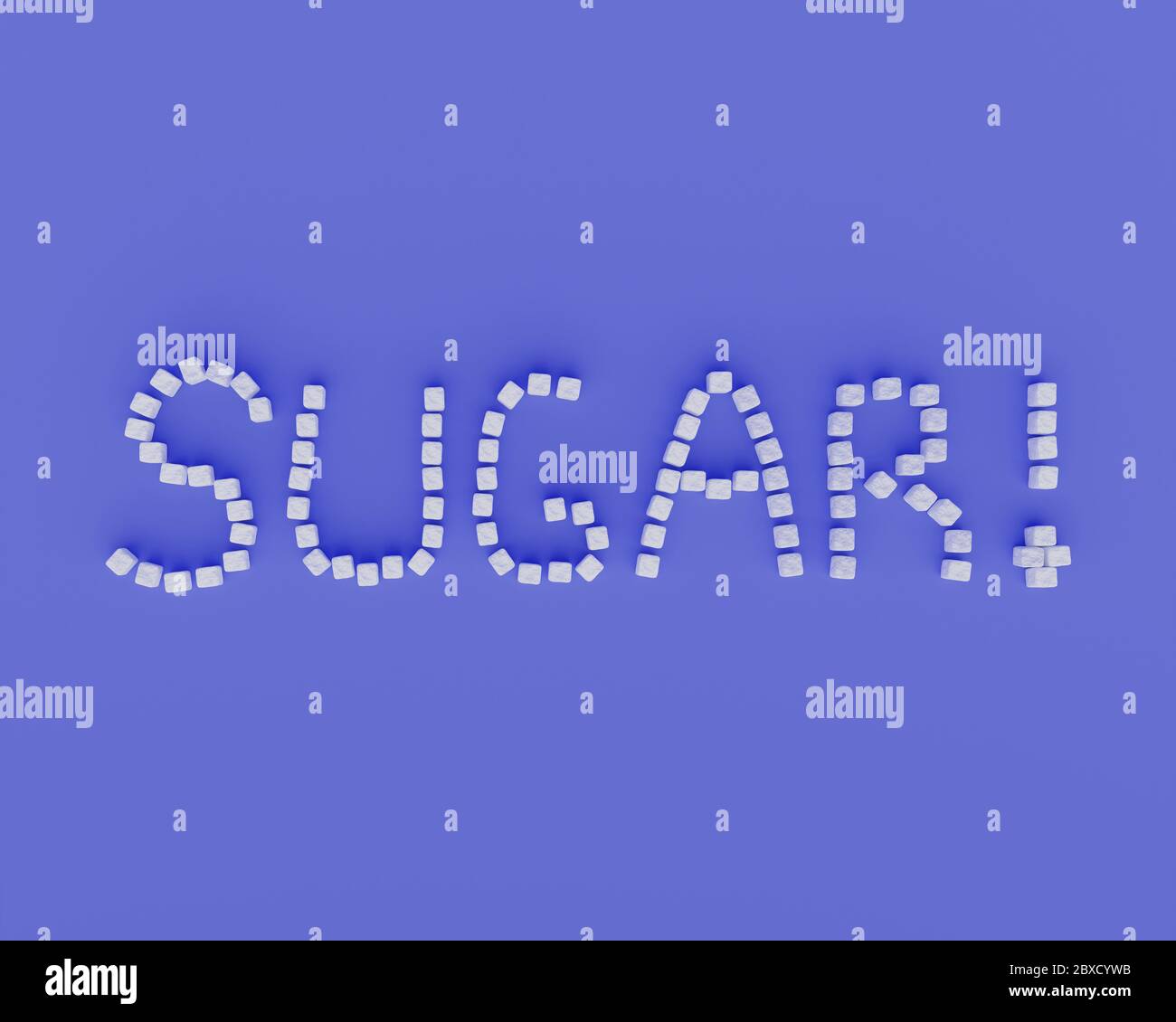 word SUGAR of sugar cubes on purple background, 3d render Stock Photo ...