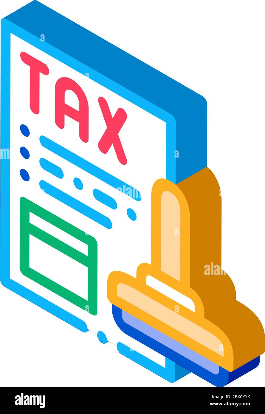 Tax Paper Stamp Isometric Icon Vector Illustration Stock Vector Image ...