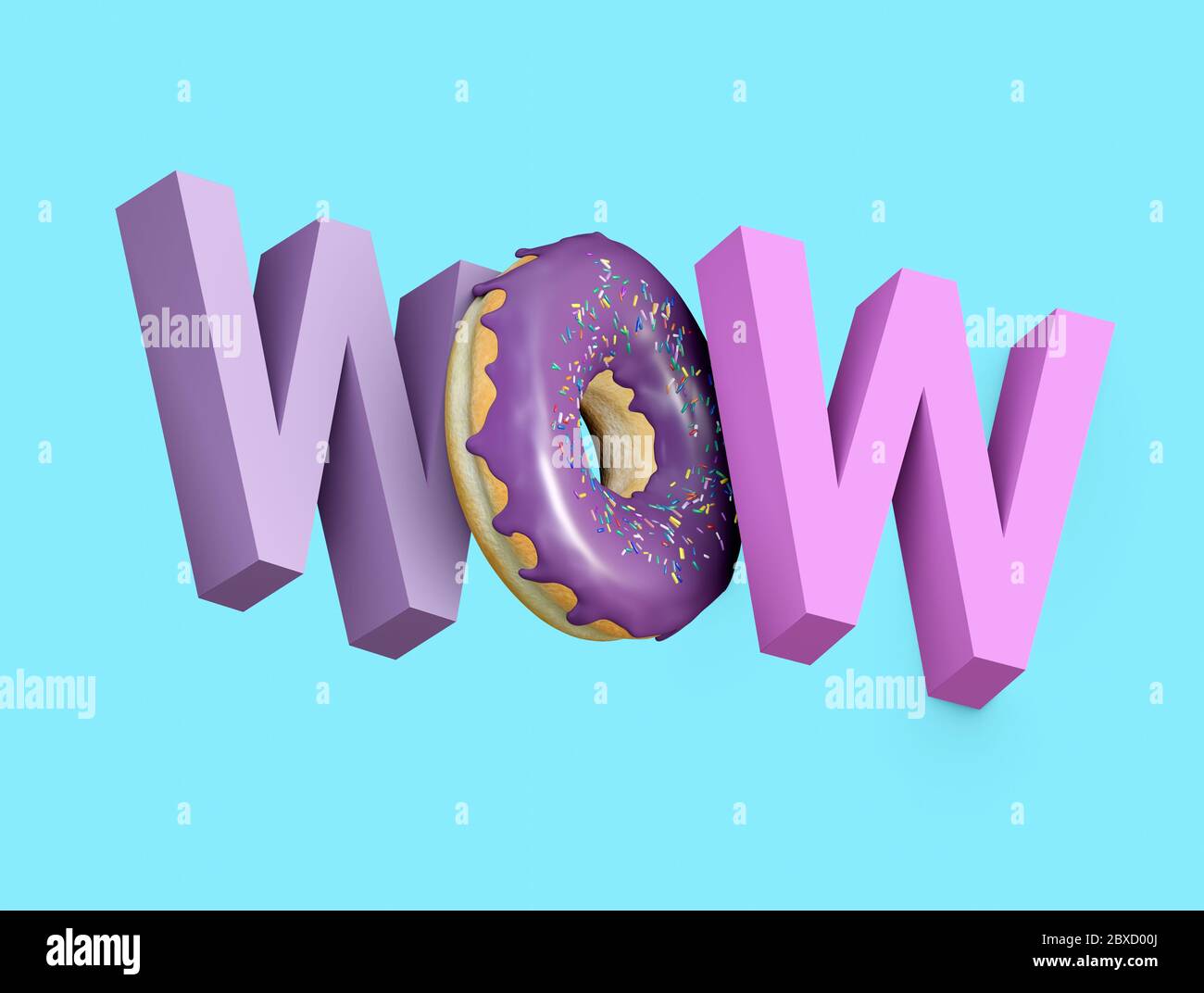 3d wow colored speech text. 3d illustration Stock Photo - Alamy