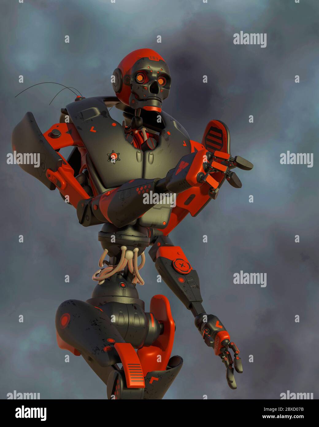 apocalyptic robot cartoon on desert alone.232. This apocalyptic robot ...