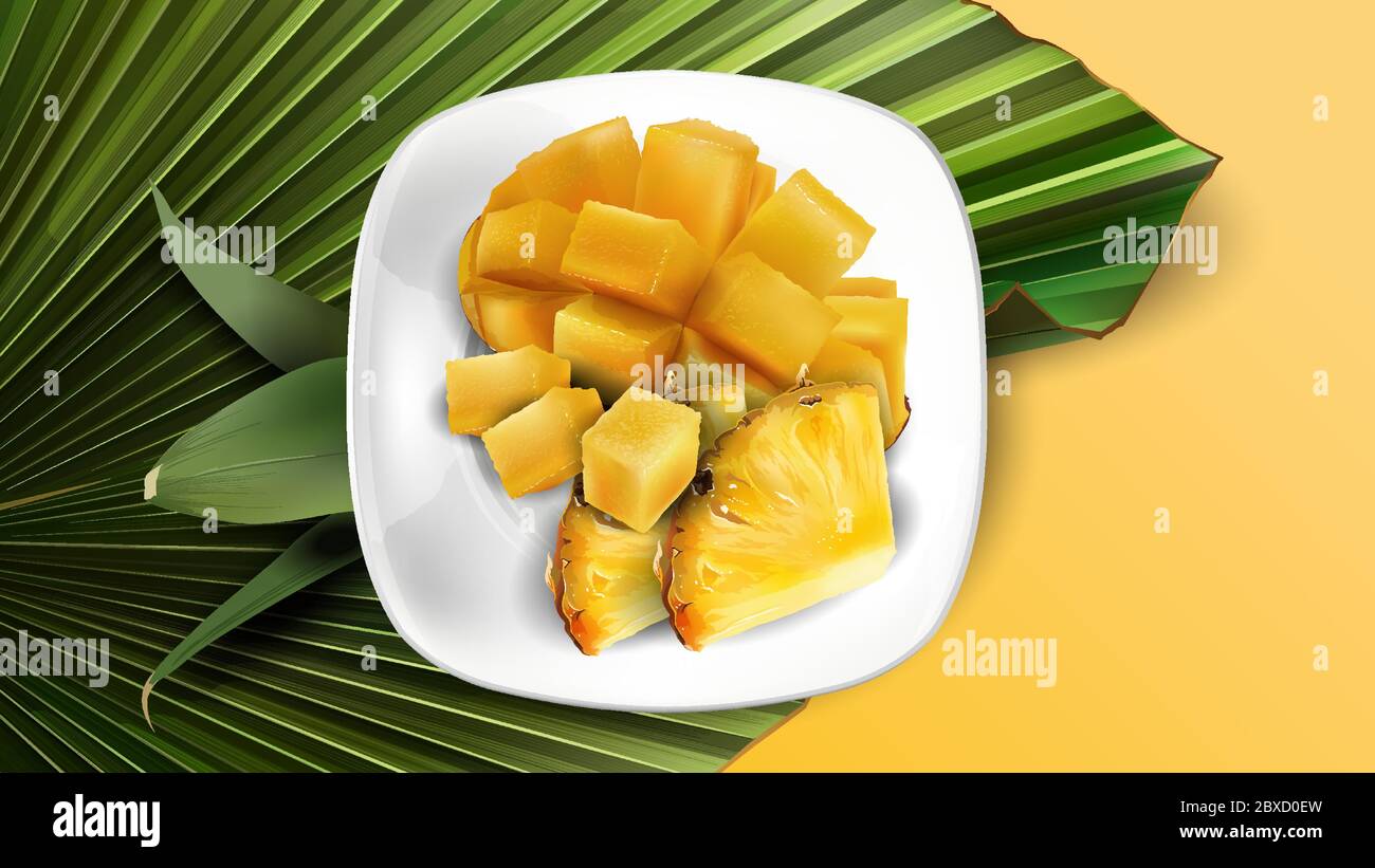 Ananas mango Stock Vector Images - Alamy