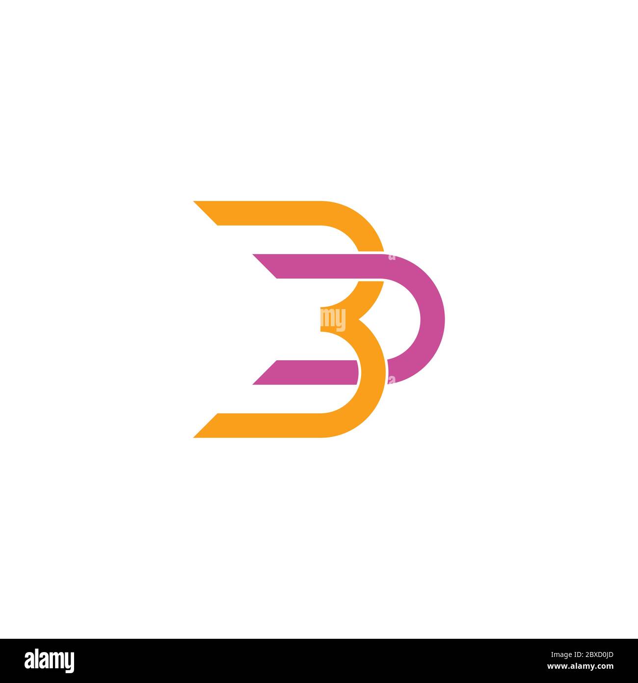 abstract letter bd linked geometric motion design logo vector Stock ...
