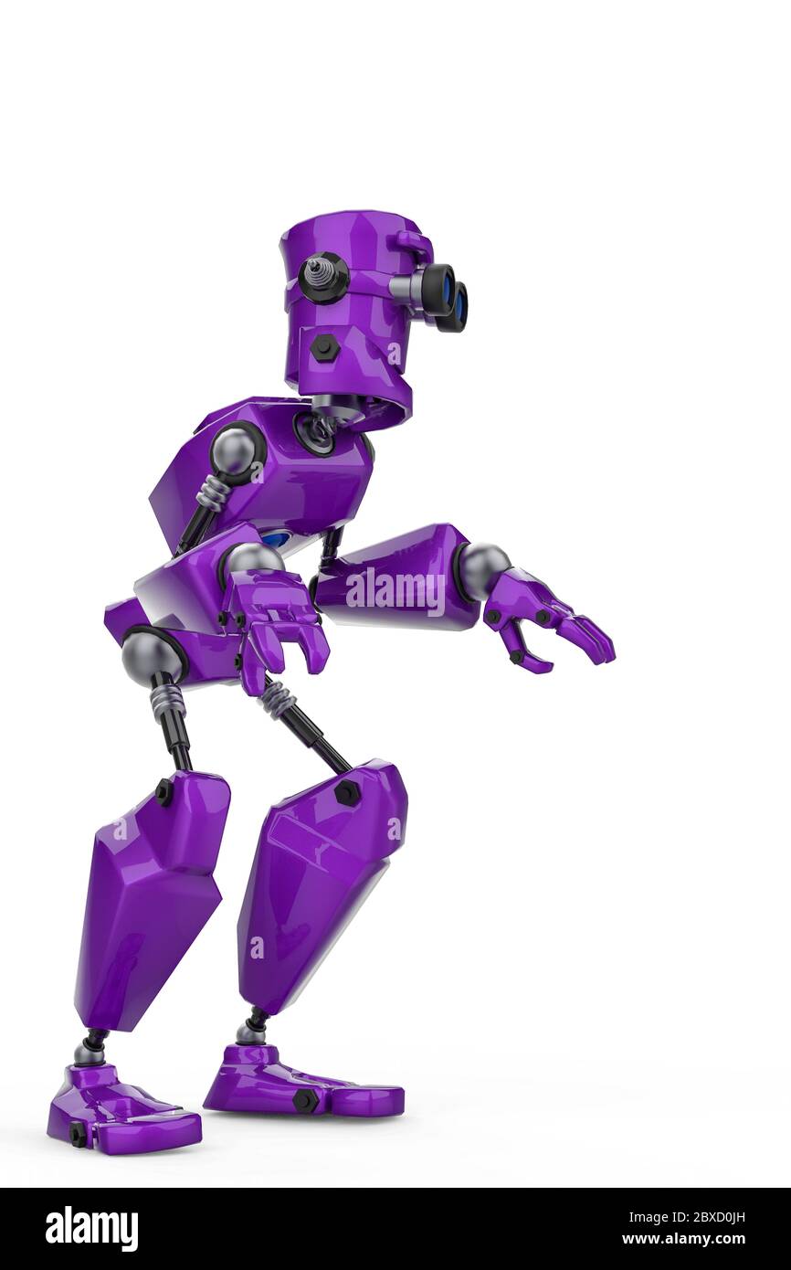 funny purple robot cartoon doing a what is up sose in a white ...