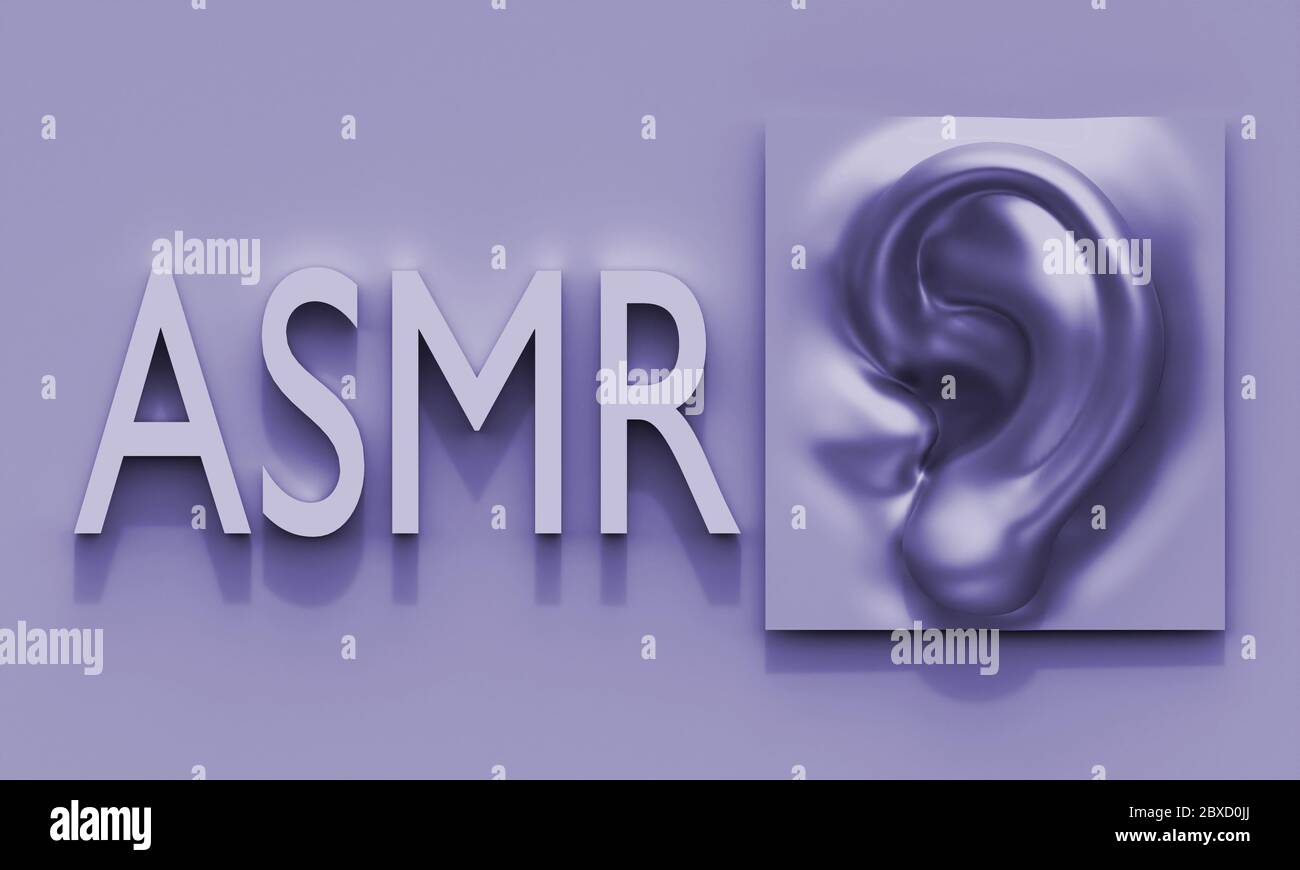 asmr, autonomous sensory meridian response, 3d illustration Stock Photo - Alamy