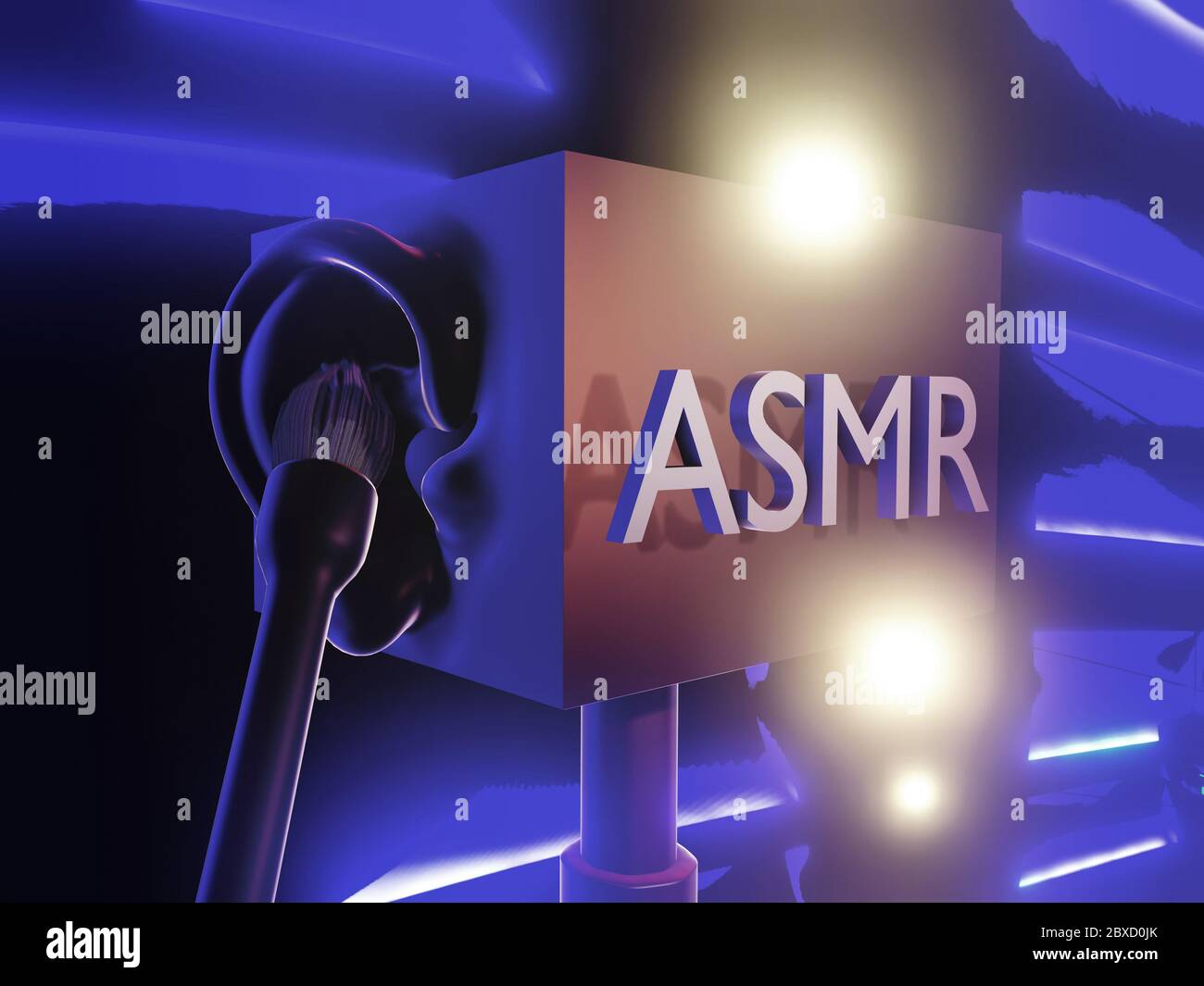 asmr, autonomous sensory meridian response, 3d illustration Stock Photo - Alamy