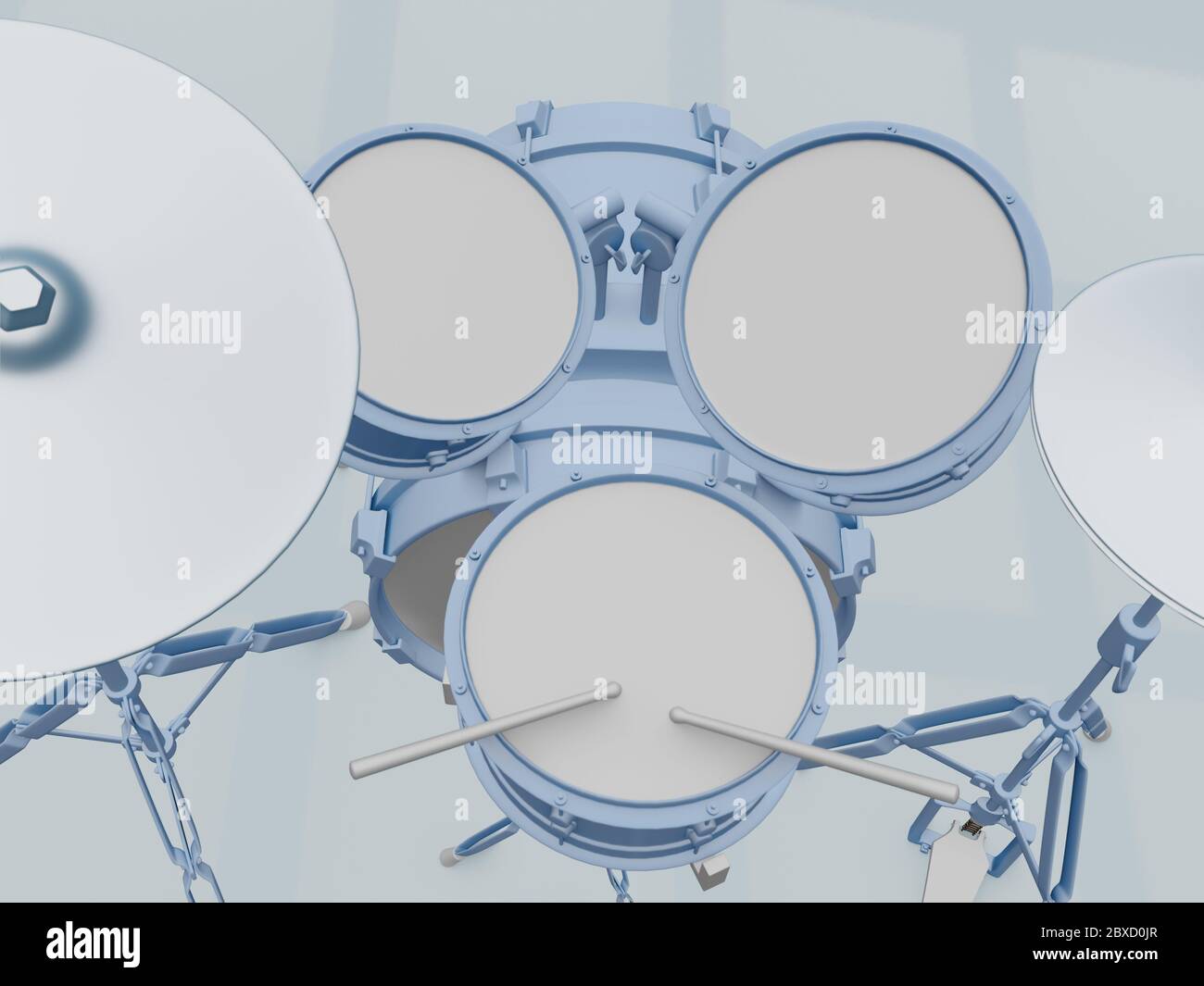 Acoustic drum set, view from above. 3d illustration Stock Photo - Alamy