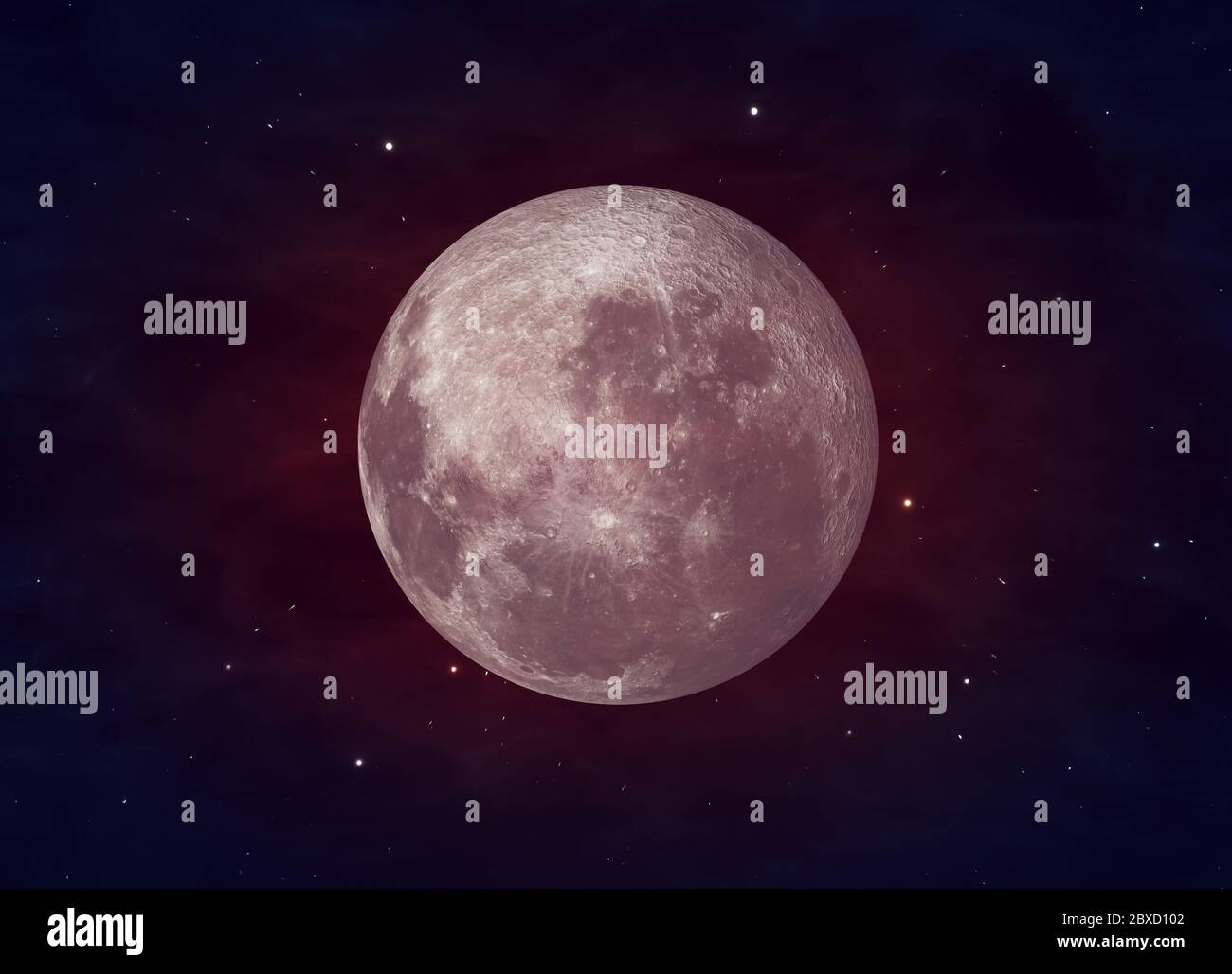 Red full moon in red color also called bloodmoon, 3d illustration Stock ...