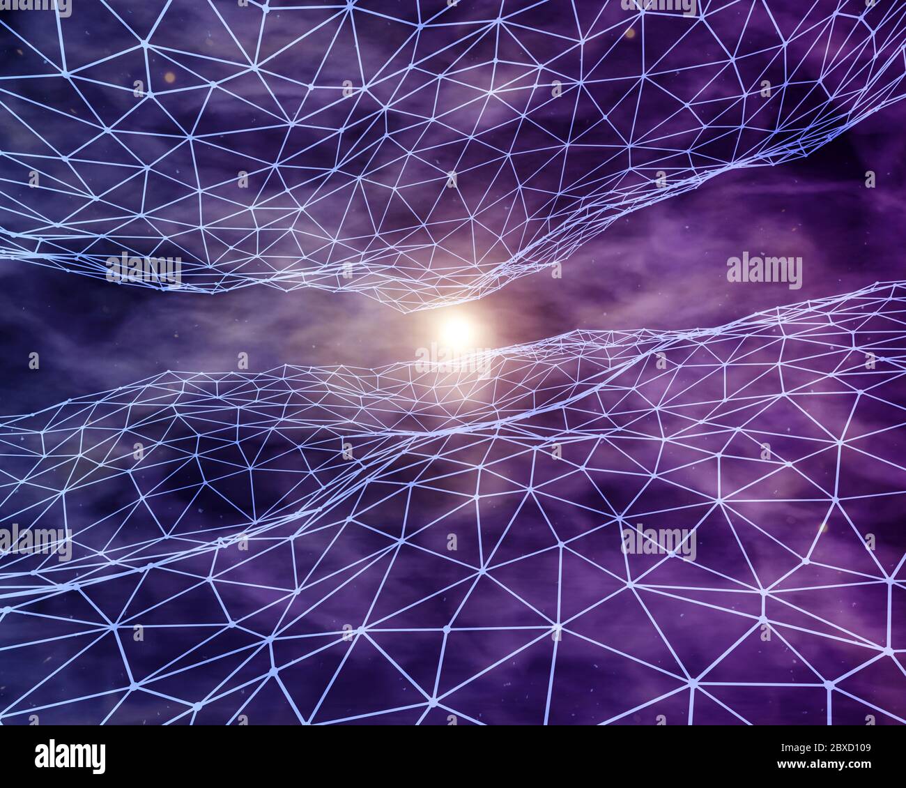 Space flight to the sun. Bright sun. Cosmic background. 3d illustration ...