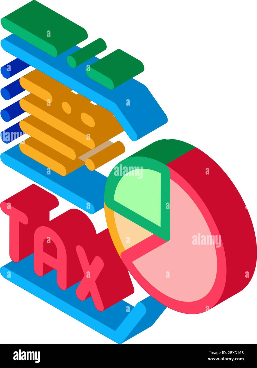 Tax Diagram Isometric Icon Vector Illustration Stock Vector Image & Art ...