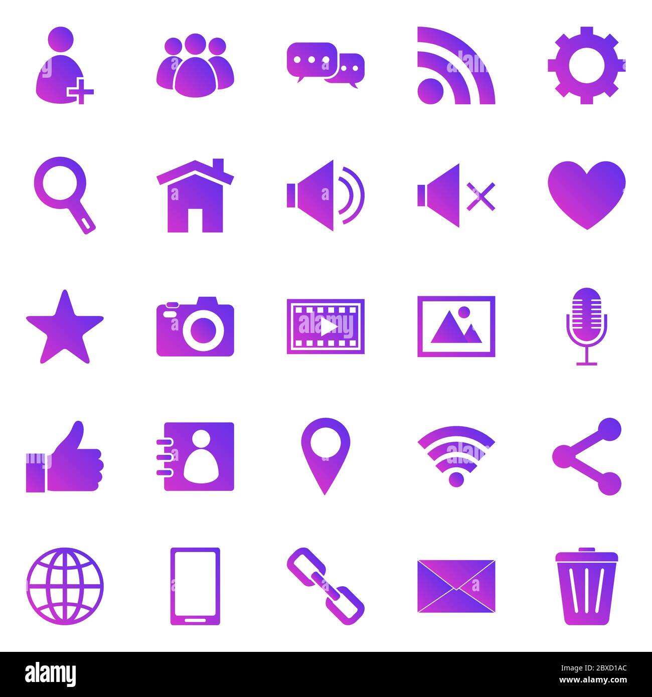 Chat gradient icons on white background, stock vector Stock Vector ...