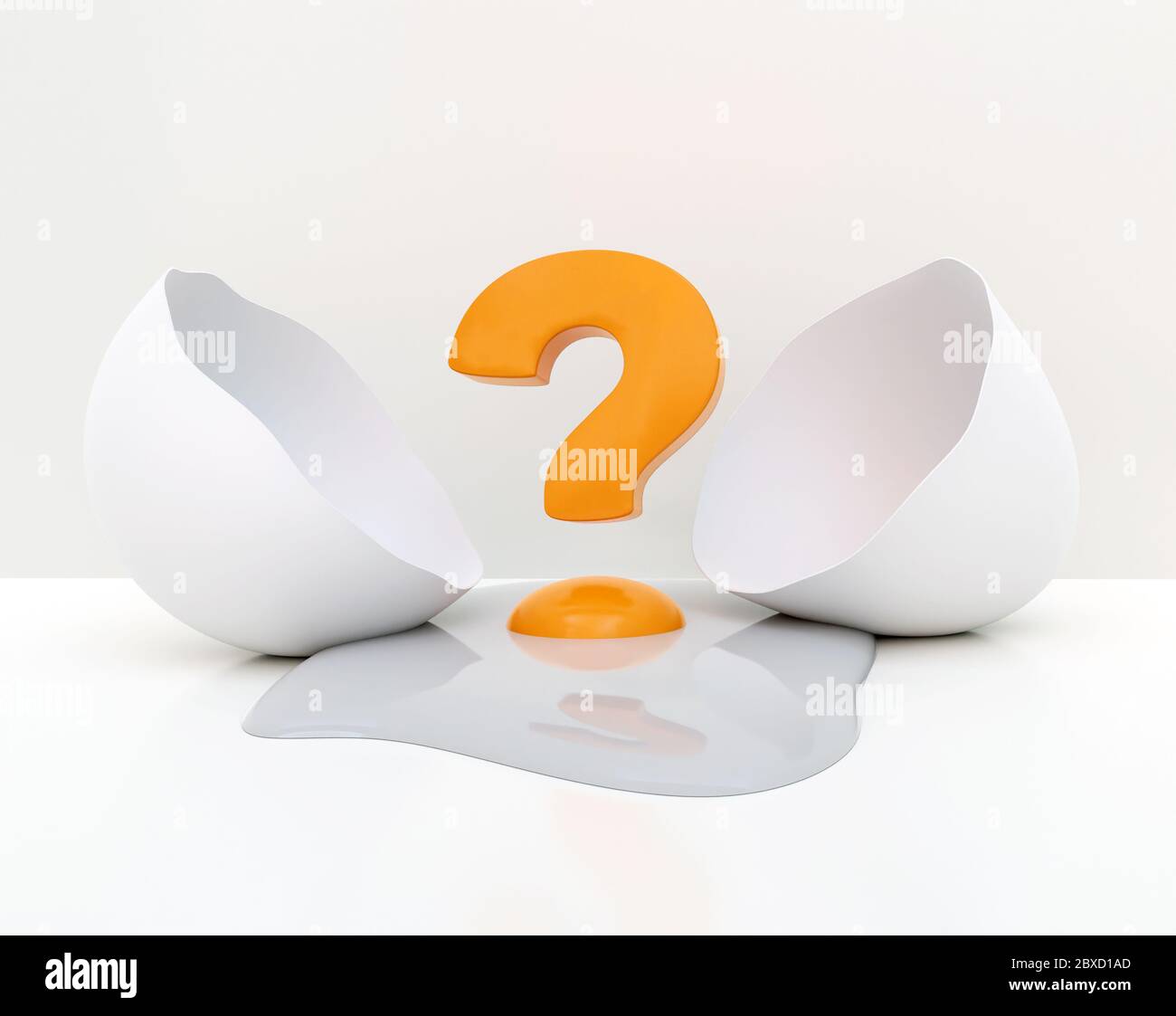 a question mark appears from an egg shell. There was a question, the ...
