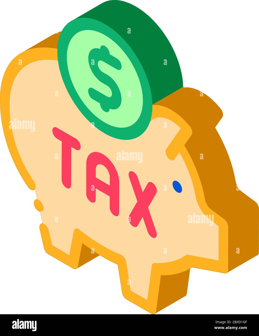 Tax Money Box Isometric Icon Vector Illustration Stock Vector Image ...