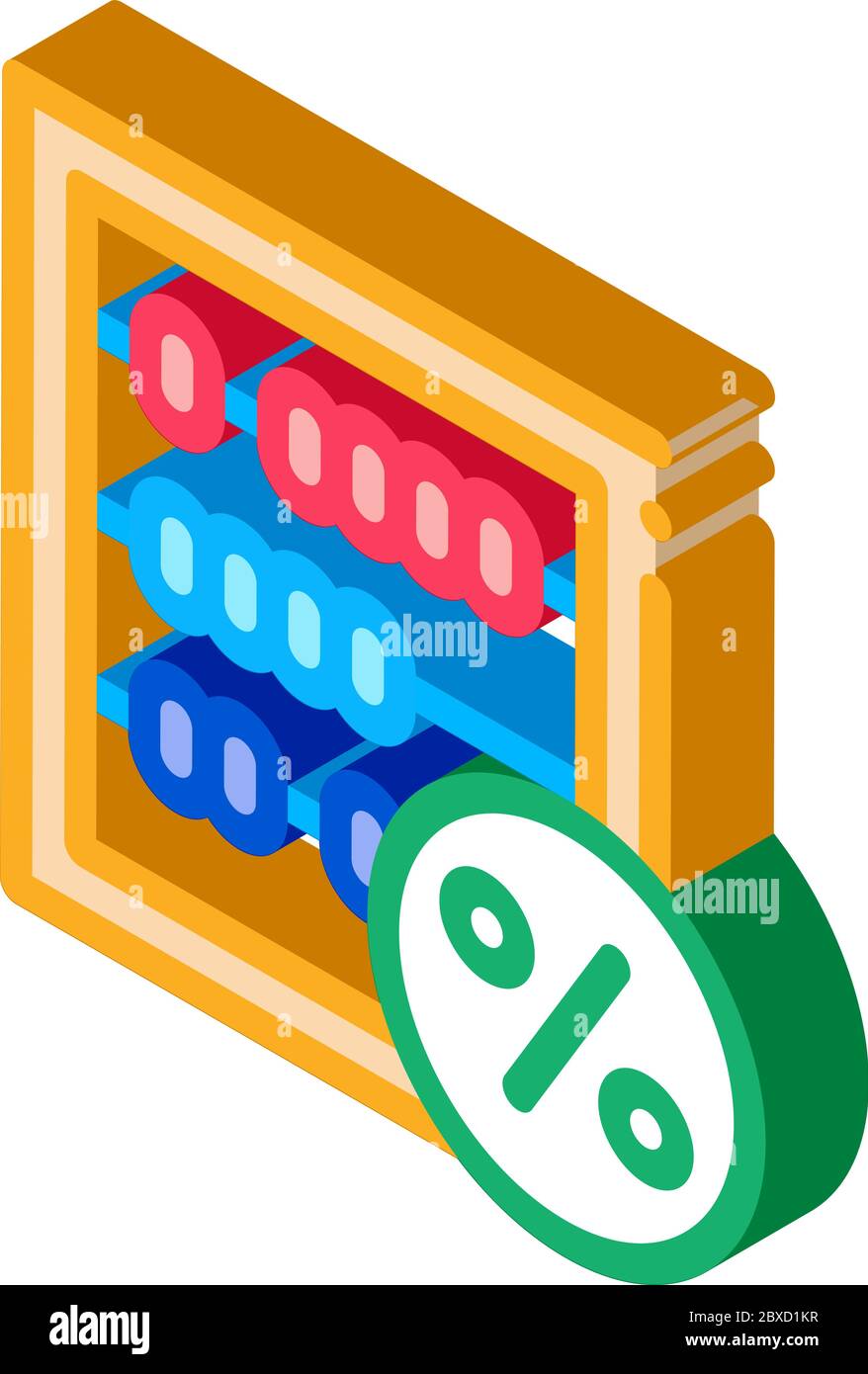 Abacus Count Tool Isometric Icon Vector Illustration Stock Vector Image ...