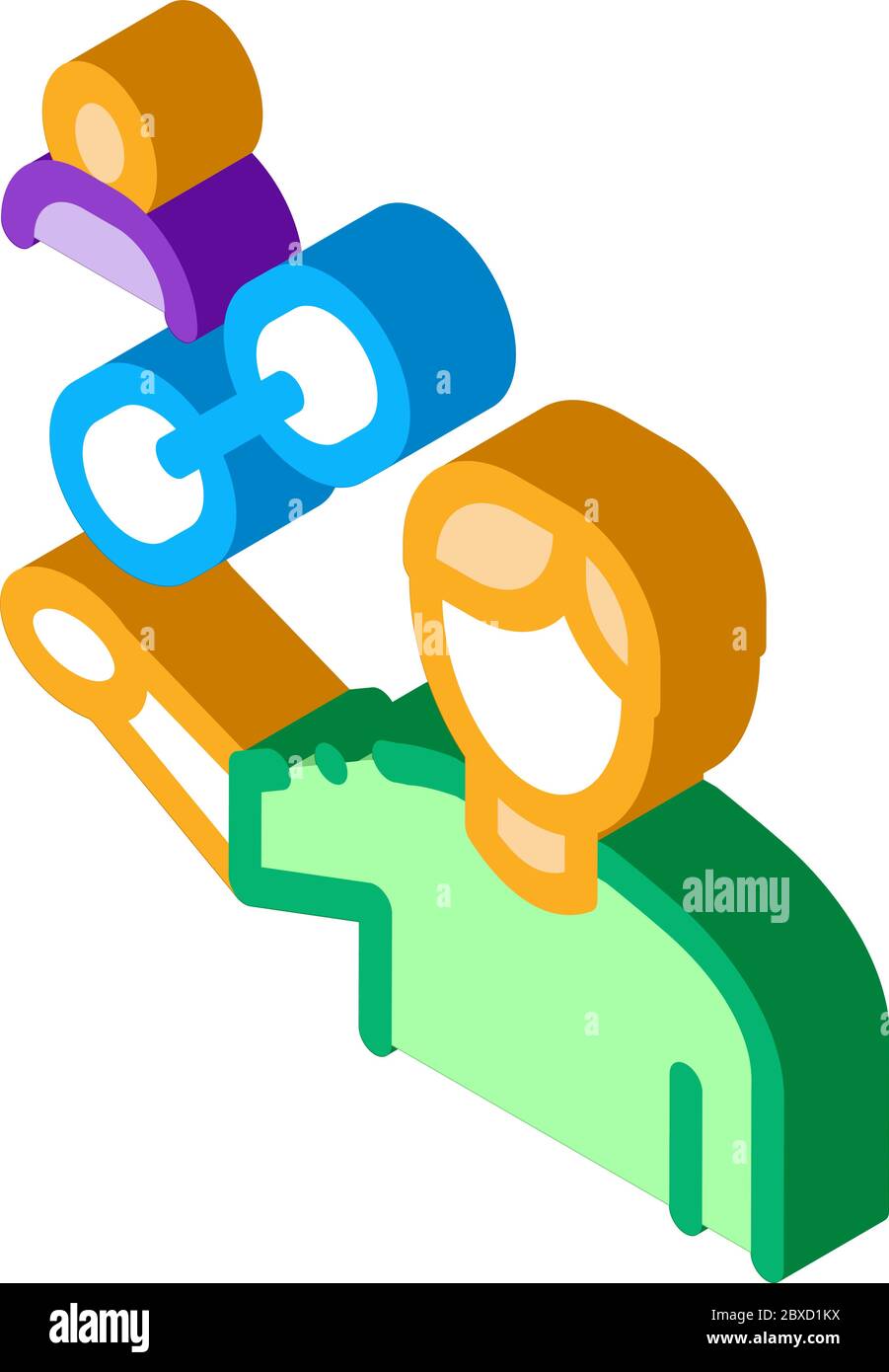 Human Hold Chain Isometric Icon Vector Illustration Stock Vector Image ...