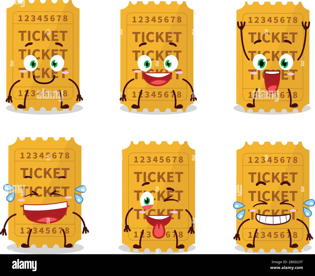 Cartoon character of ticket with smile expression Stock Vector Image ...