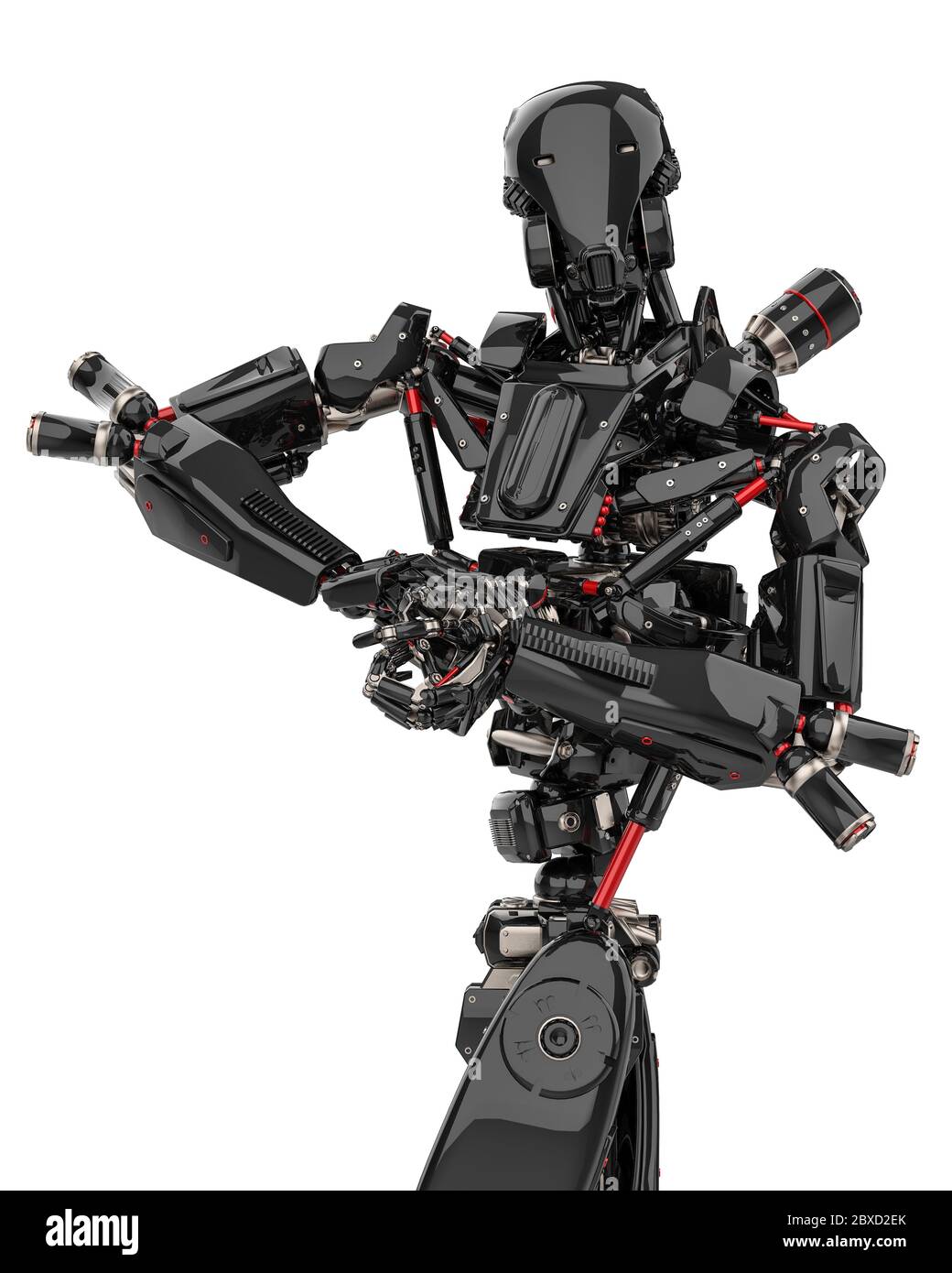 mega black robot super drone in a white background. This super robot ...