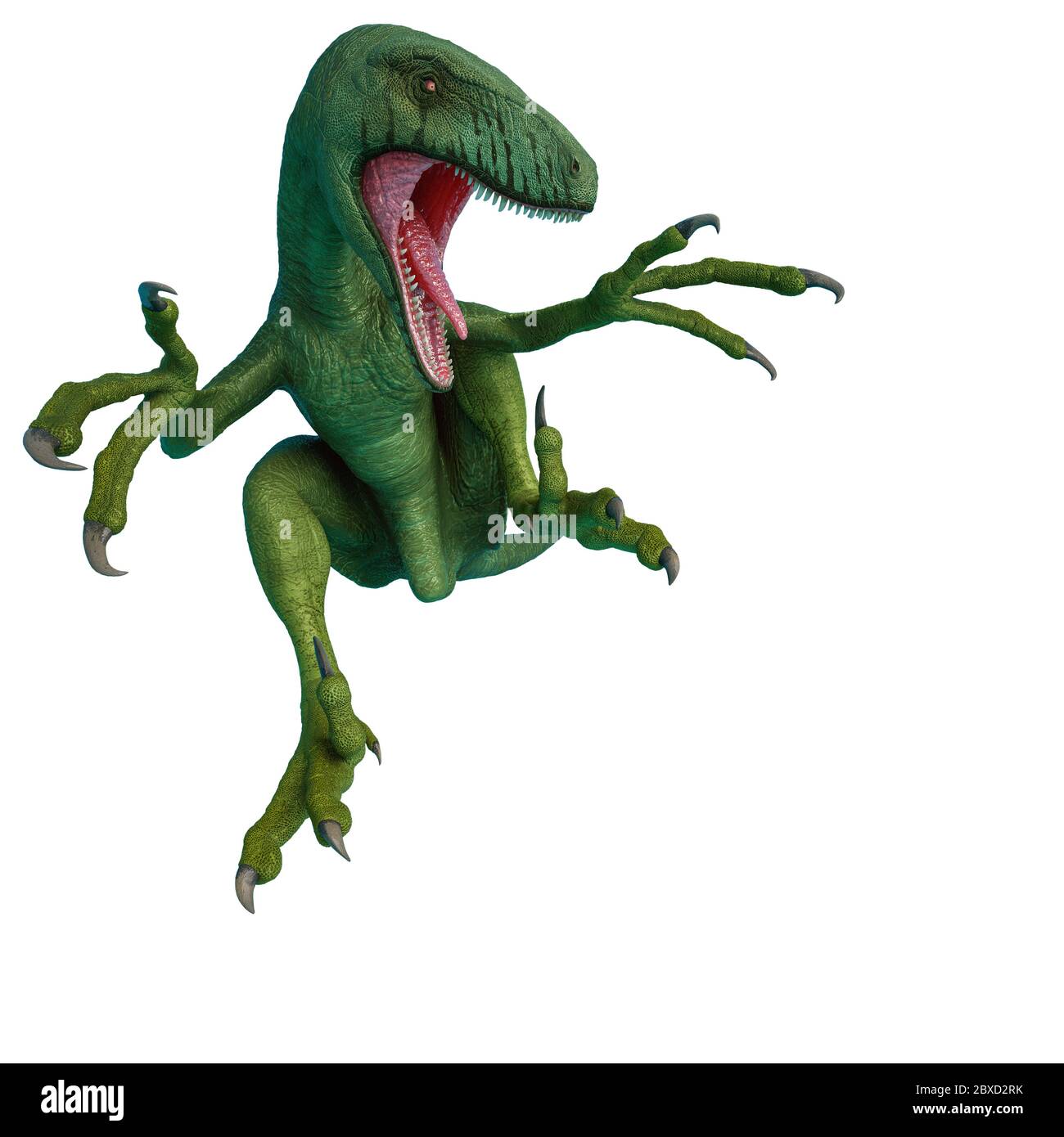 dakotaraptor leaping on white background Stock Photo - Alamy